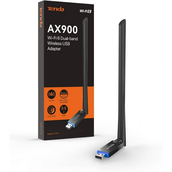 AX900 WiFi Adapter WiFi 6- Dual-Band 600Mbps 5GHz/ 286Mbps 2.4GHz, 6dBi ...