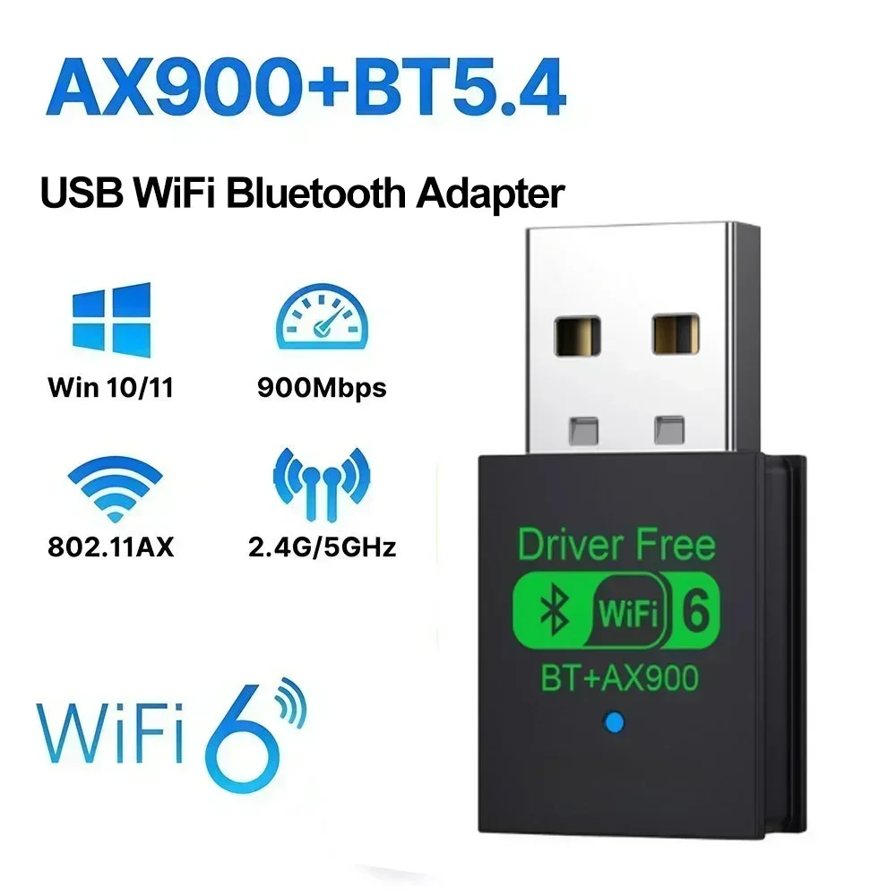 AX900 Wifi 6 2in1 USB Bluetooth 5.4 Adapter 2.4GHz/5GHz Dual Band WiFi ...