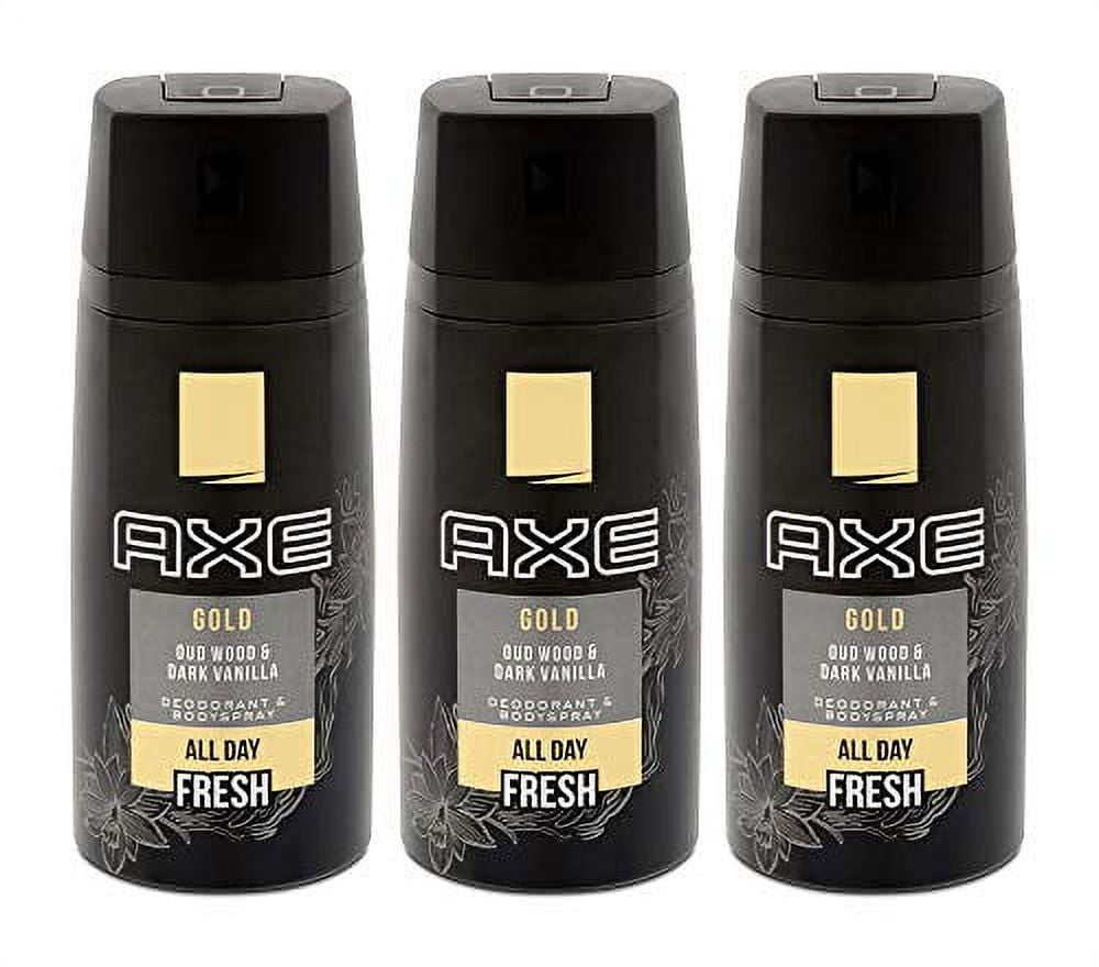 AXE Body Spray Gold Oud Wood & Fresh Vanilla, 5.07 oz Pack of 3 Package ...
