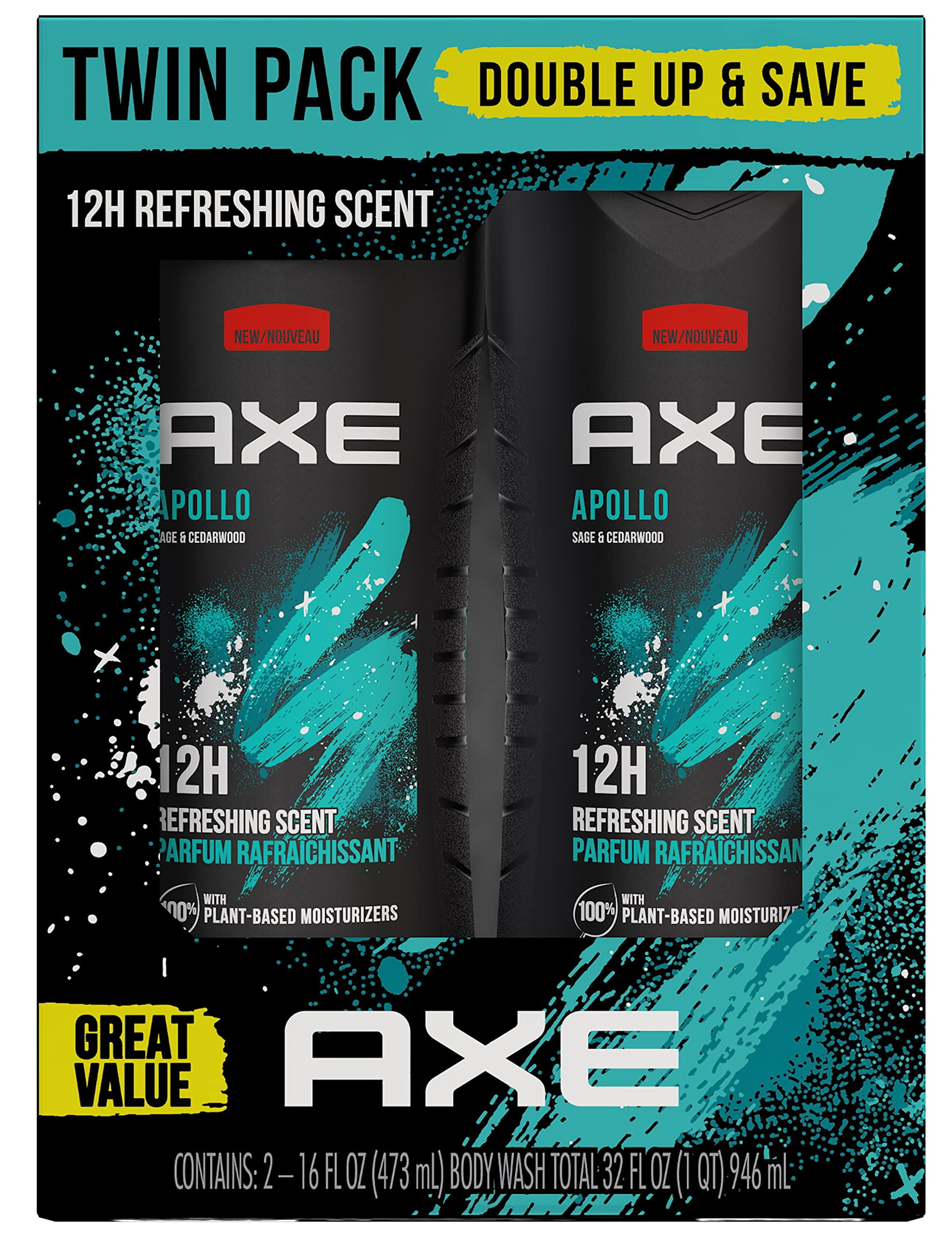 AXE Body Wash for Long Lasting Freshness Apollo Sage & Cedarwood with ...