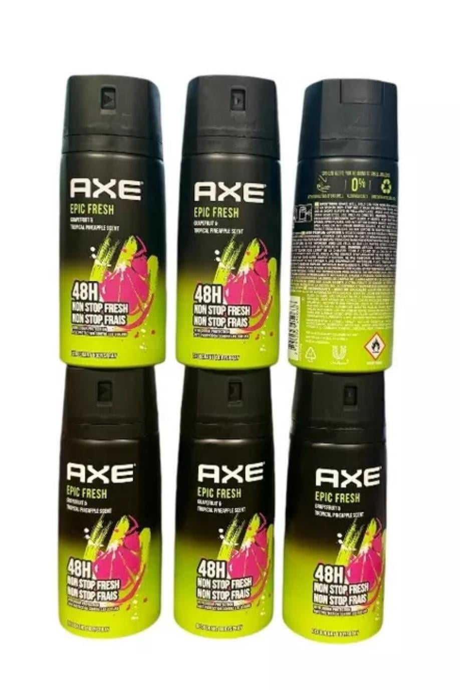 AXE EPIC FRESH 48-H FRESH DEODRANT BODY SPRAY FRAGRANCE FOR MEN 6 BOTTLES 150ML - Walmart.com