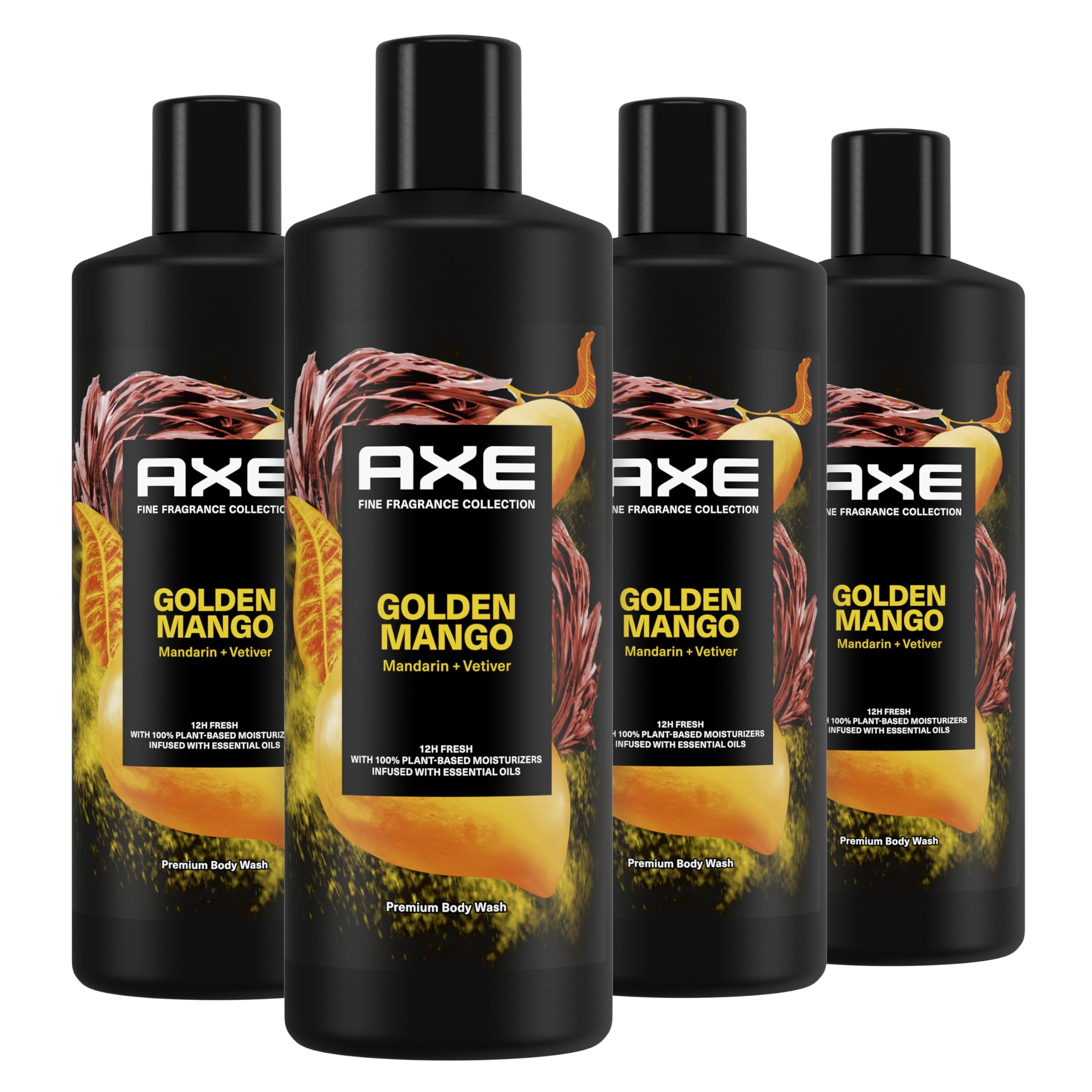 AXE Fine Fragrance Collection HMF23 Body Wash For Men Golden Mango 4 Count 12h Refreshing Scent ...