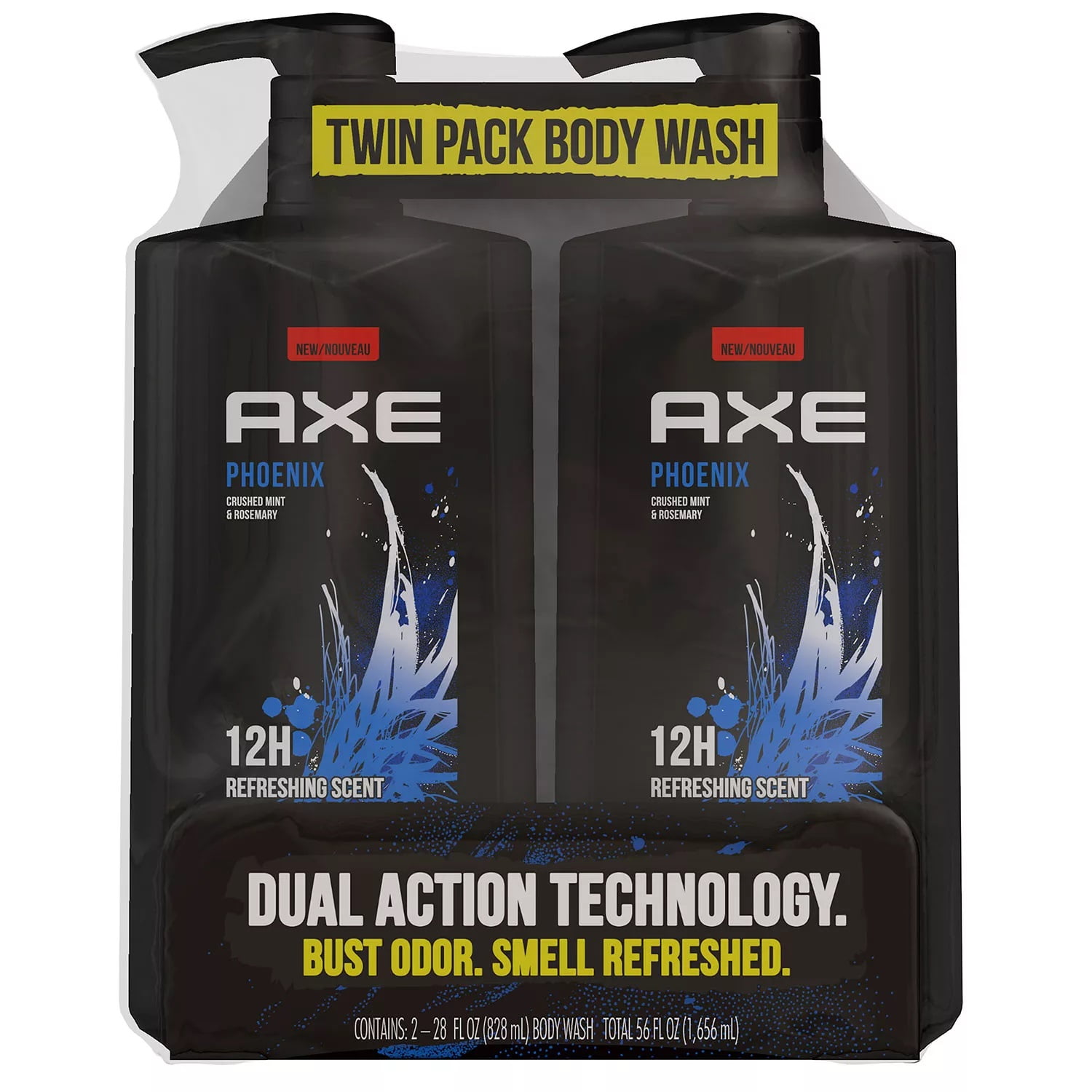 Axe Phoenix Body Wash for Men, Twin Pack with Pump, 28 fl oz Bottles ...