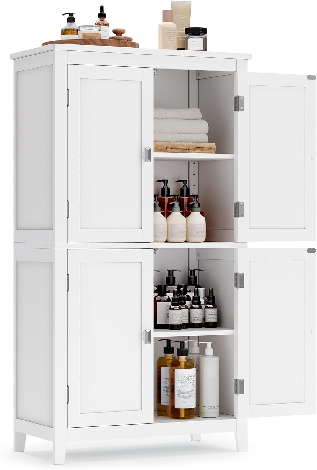 AXFloor Storage Cabinet, Freestanding Storage Unit with 4 Doors ...