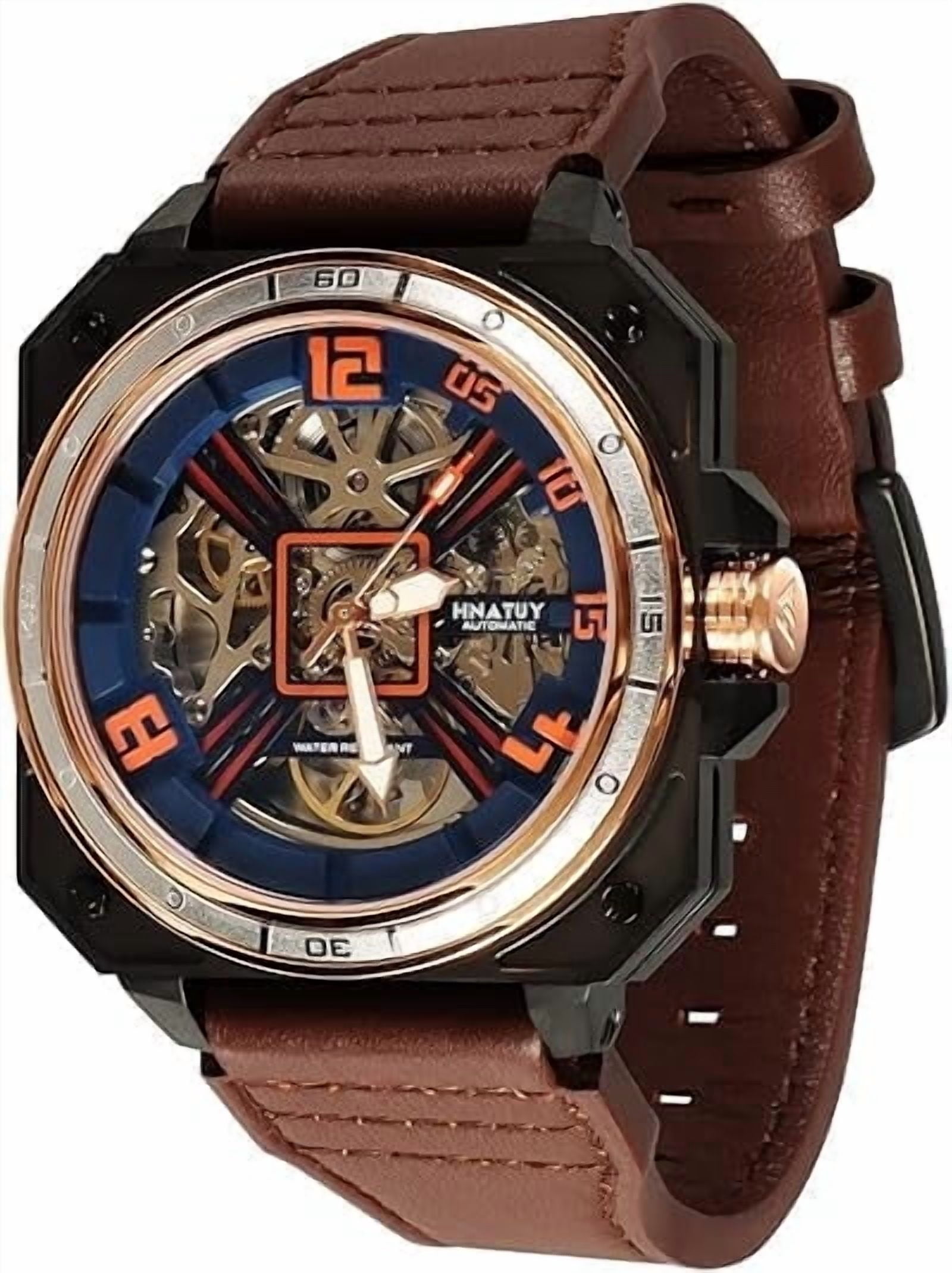 AXGO Automatic Skeleton Watches for Men, Luxury Skeleton Mechanical ...