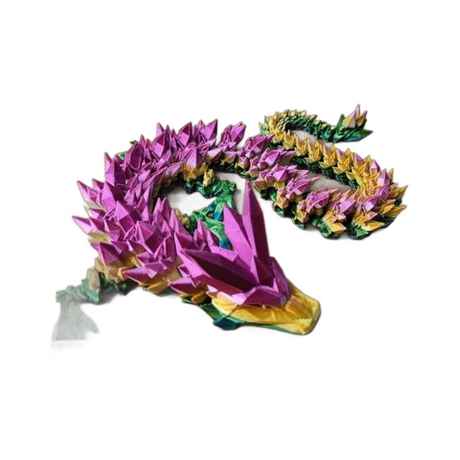 Axicir 3d Printed 24inch Beautiful Flexible Crystal Dragon Figurine Decordragon