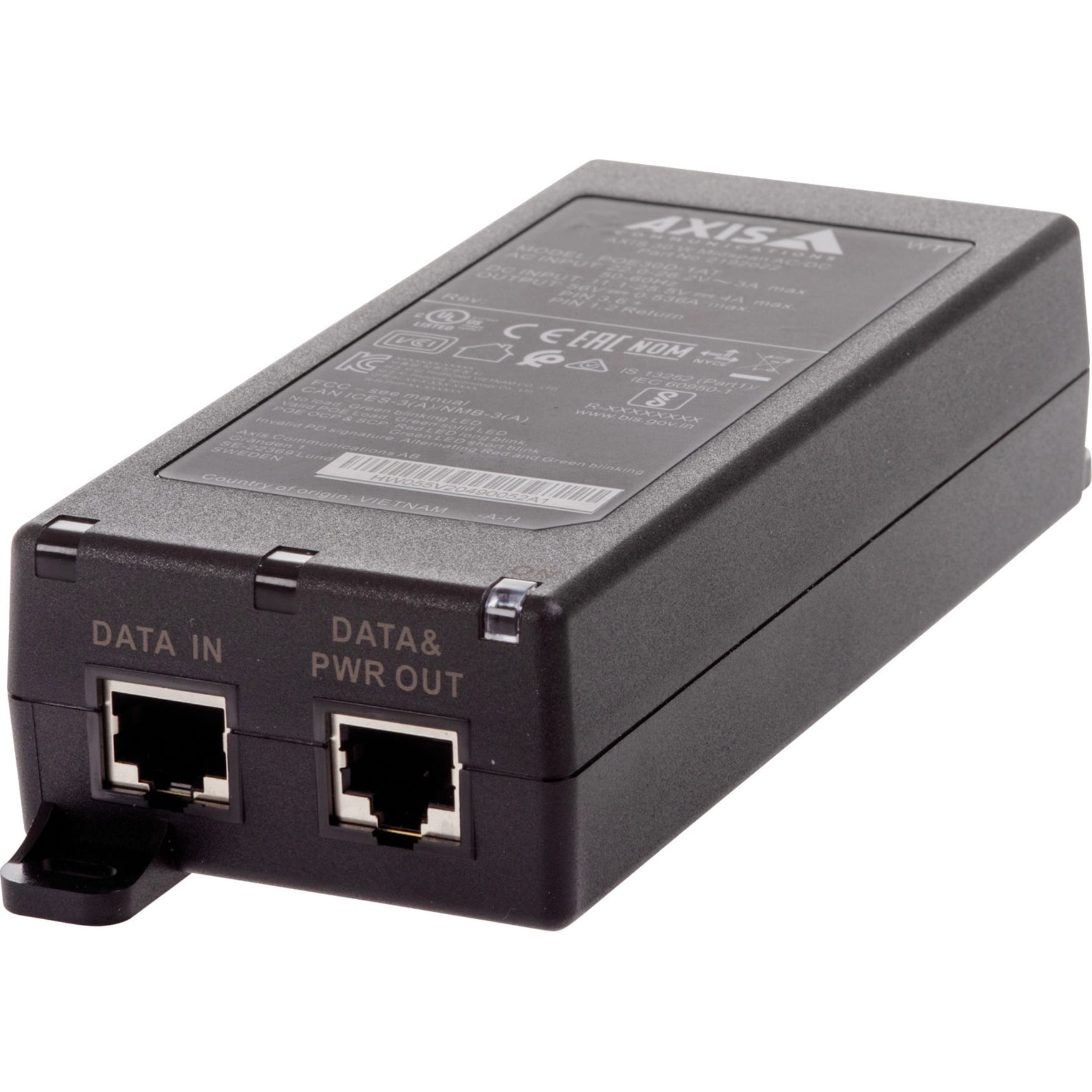 AXIS 30 W Midspan AC/DC - 56 V DC Output - Gigabit Ethernet Input Port ...