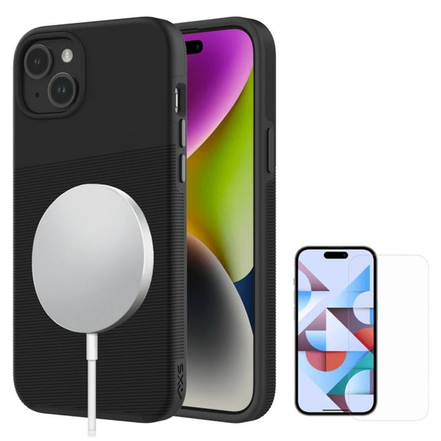 AXS PROTech Plus MagSafe Case and ARMORGlass for Apple iPhone 15 Plus Black - Walmart.com