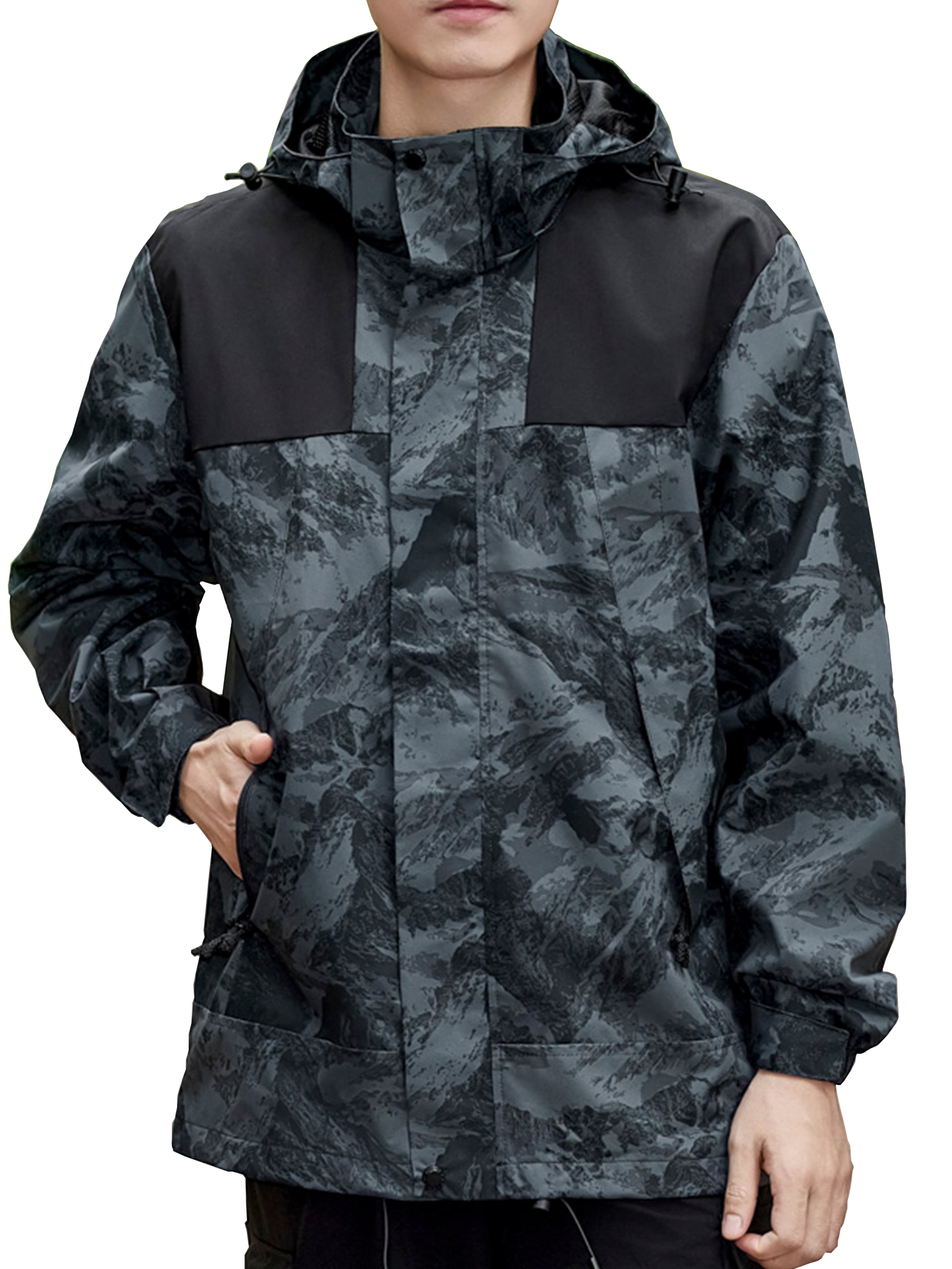 AXSAY Men's Lightweight Waterproof Windproof Rain Outdoor Hiking Jacket ...