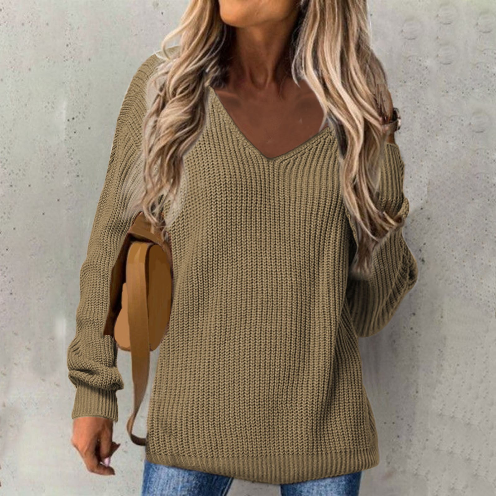 AXXD Basic Blouses for Women Business Casual Summer 2024 Solid V-Neck ...