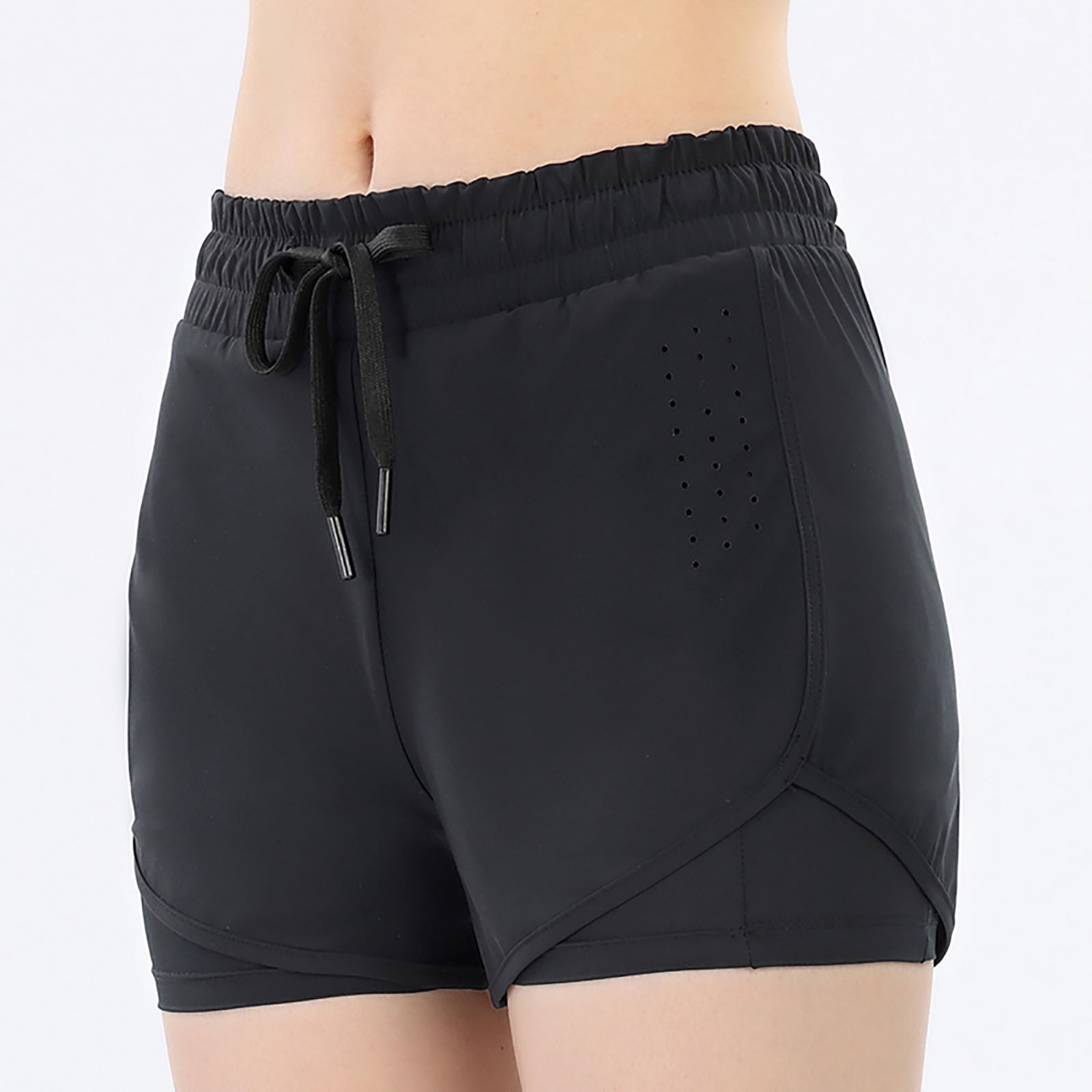 AXXD Black Workout Shorts Womens Set Summer Athletic Gym Sweatshorts ...