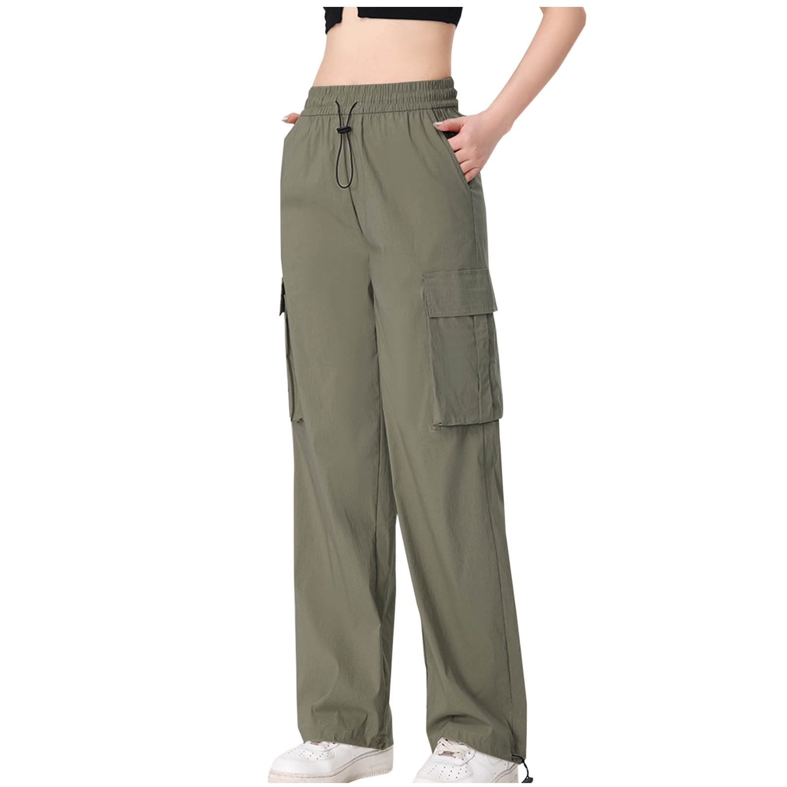 AXXD Cargo Pants for Women Ladies Cargo Pants with Pockets Womens Cargo Joggers Mid Waist Rise ...