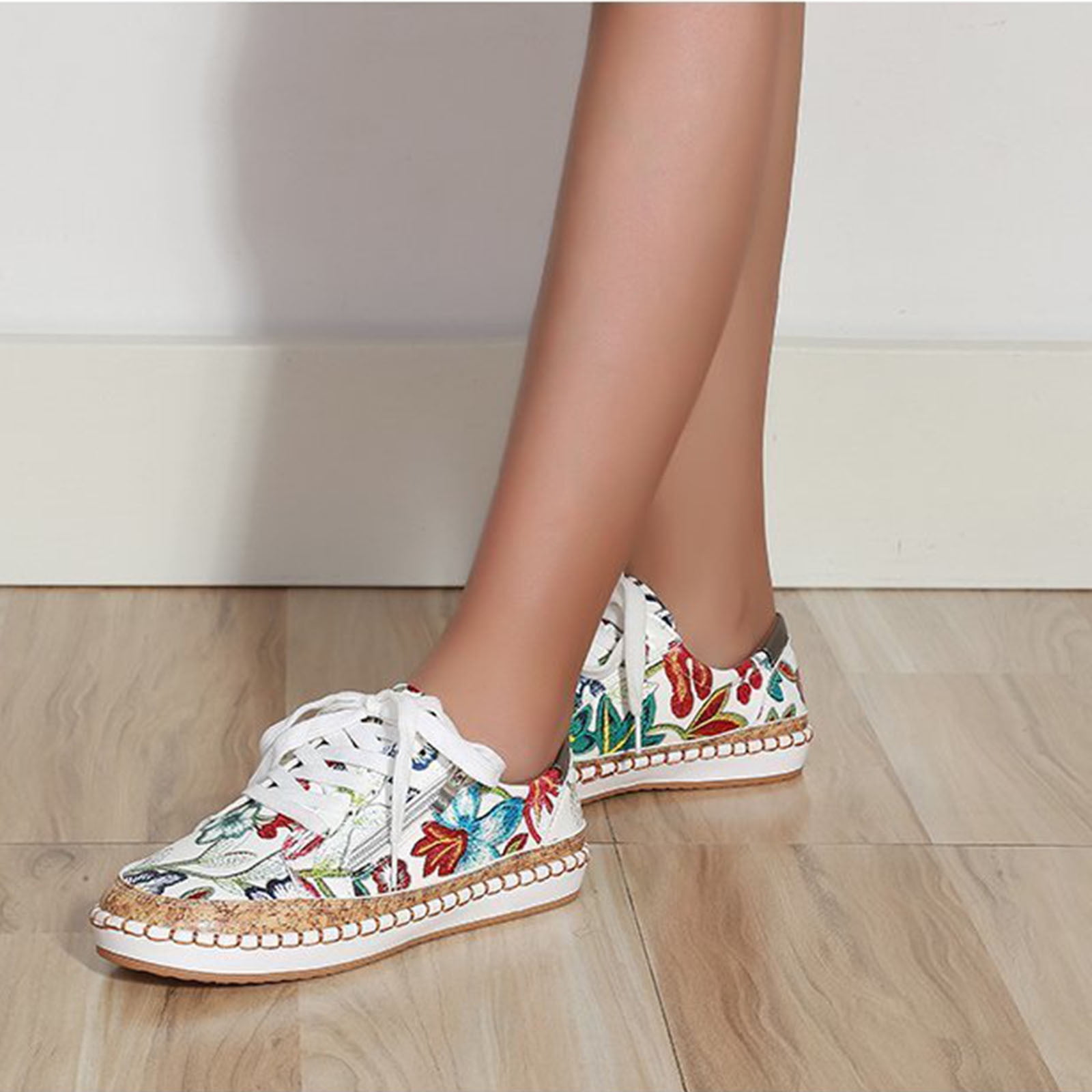 AXXD Fall Autumn Slouch Flats Shoes Cow Print Shoes Go Walk Outdoor ...