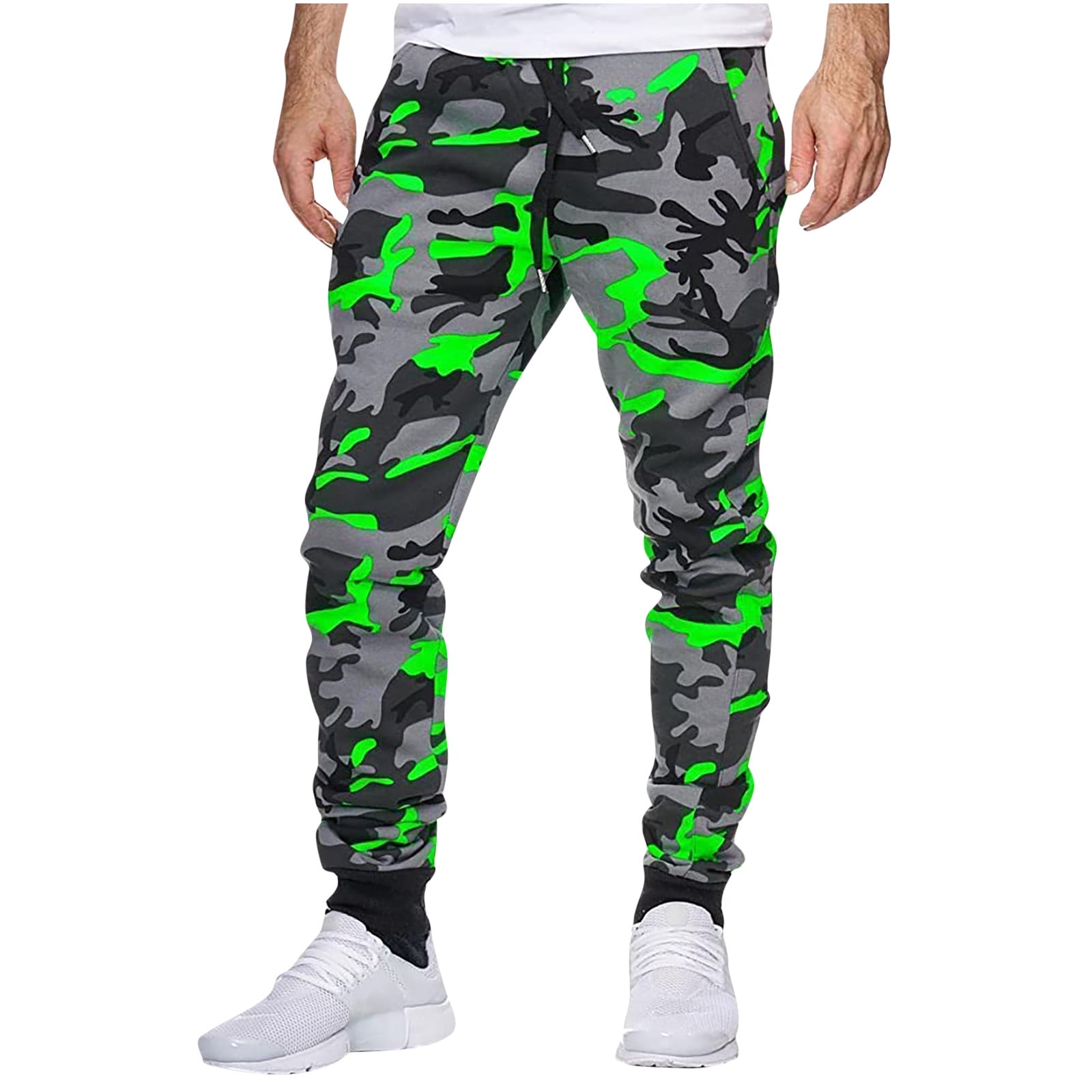 AXXD Green Work Pants For Men Cargo Jogger Workout Camouflage Tracksuit ...