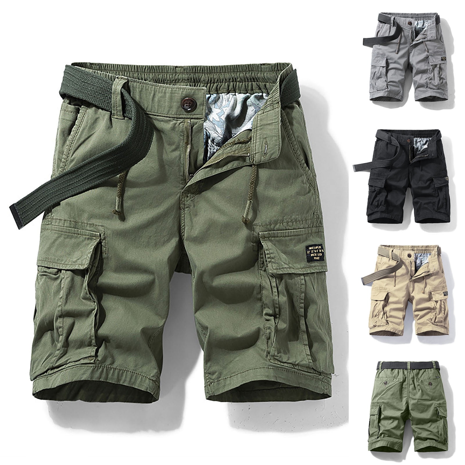 AXXD Men's Shorts Black Summer Men Shorts With Zipper Pocket Straight ...