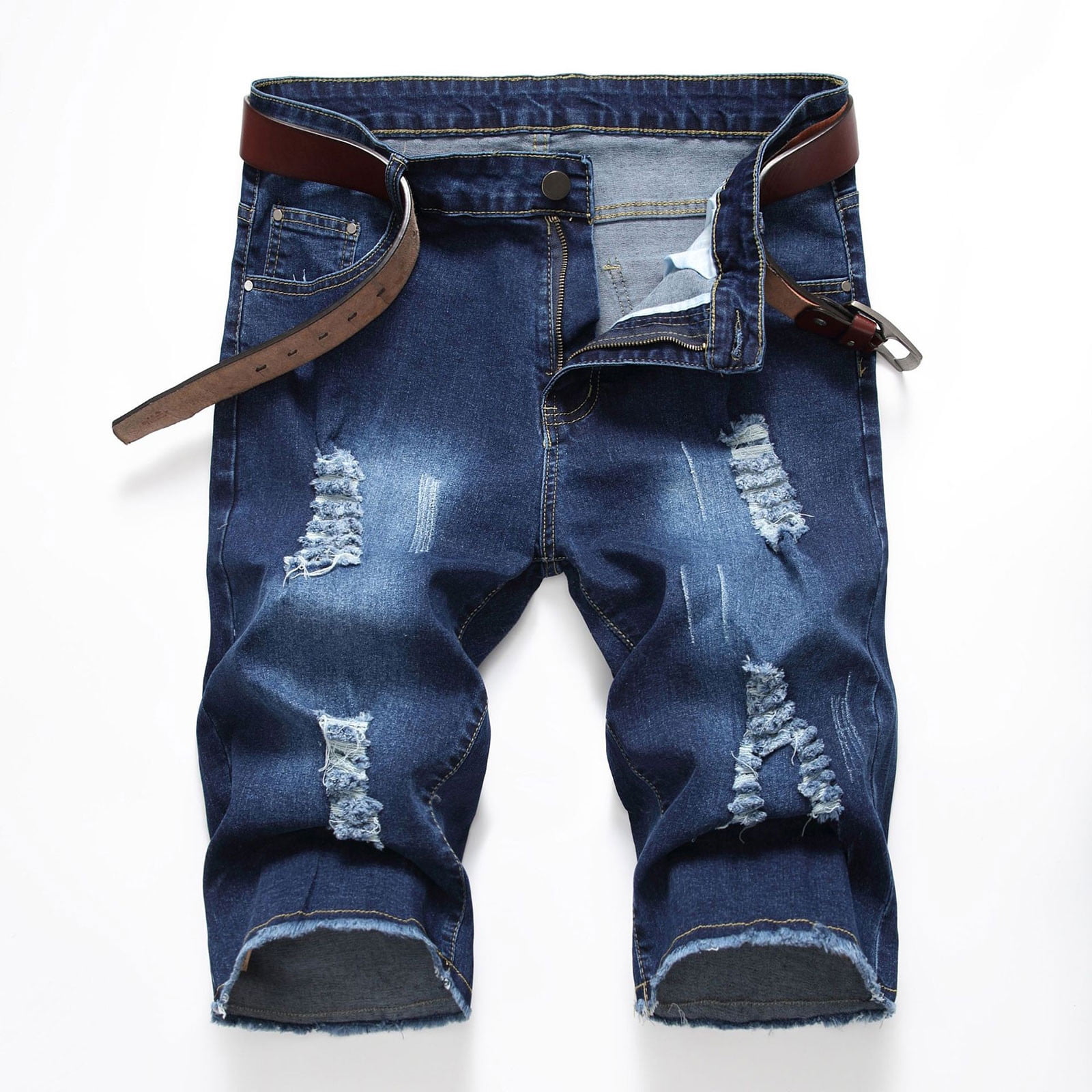 AXXD Mens Running Shorts,Spandex Workout Shorts Jean Denim Casual Slim ...