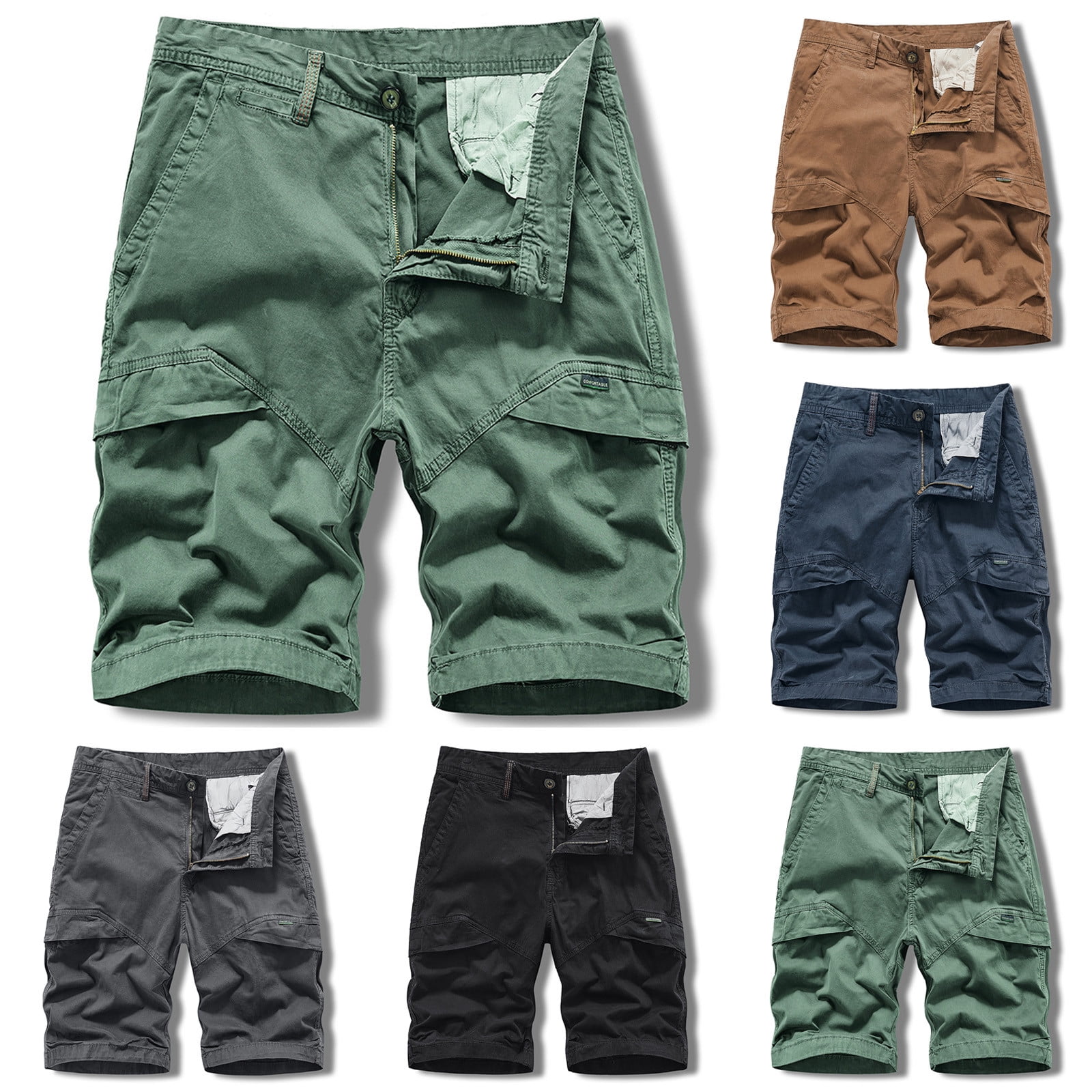 AXXD Mens Shorts Cargo Summer Fashion Outdoors Solid Color Casual ...