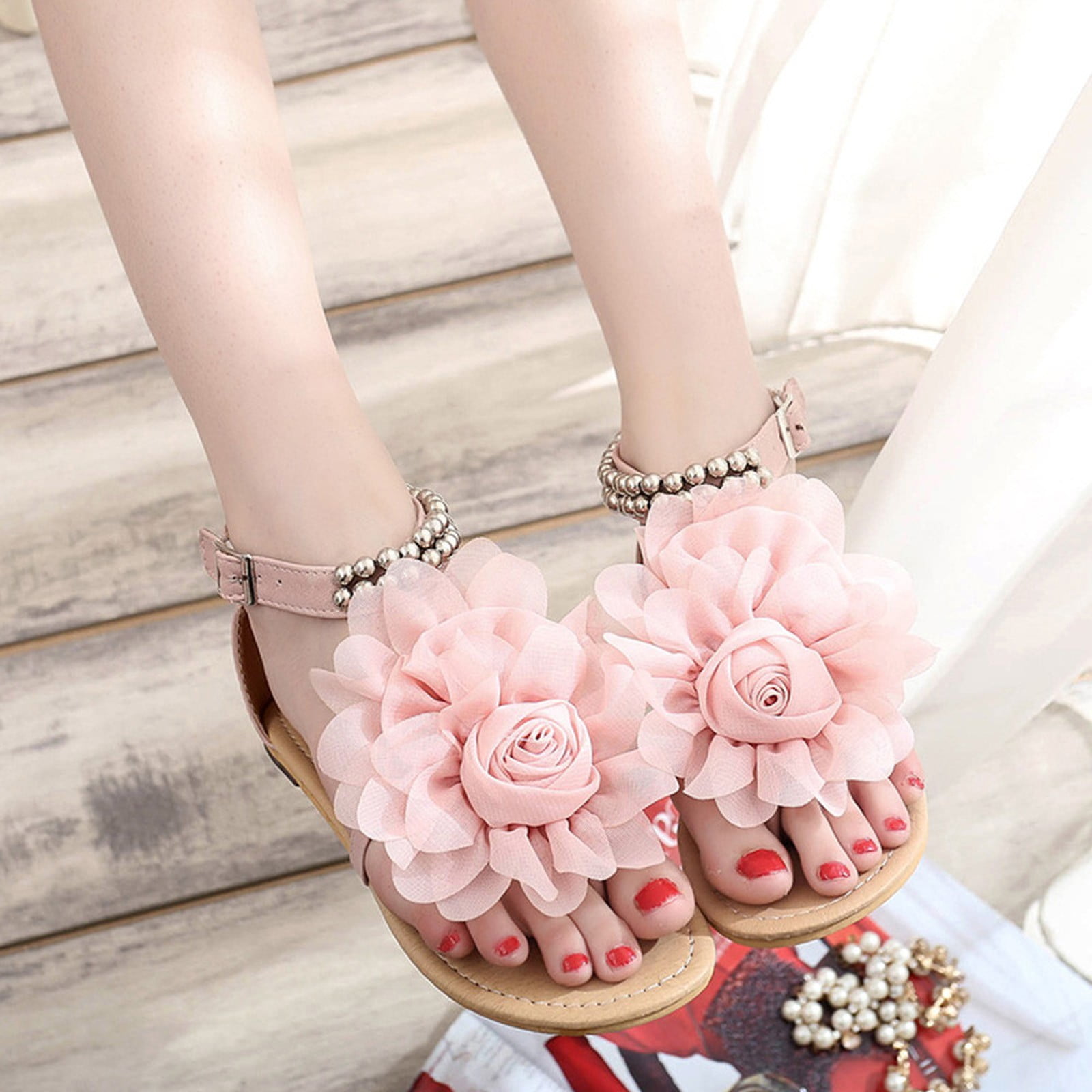 AXXD Pink Sandals for Women Clearance Under $10 New Spring Summer Low ...