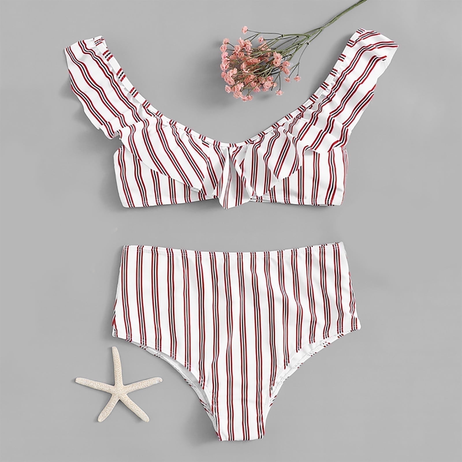 AXXD Underwire Swimsuits for Women Split Bikini High Waisted Splitter ...