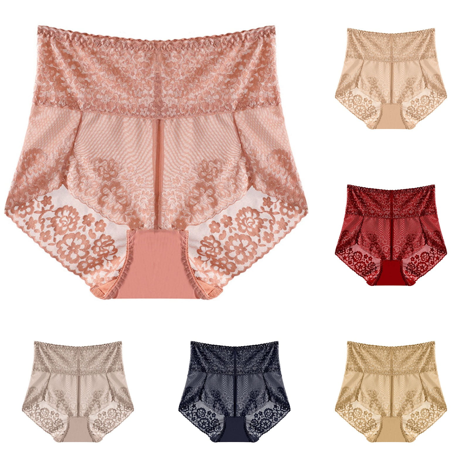 AXXD Womens Boyshorts Underwear High Waisted Sexy Lace Silk Butt Lifting Ultra-Thin Breathable ...