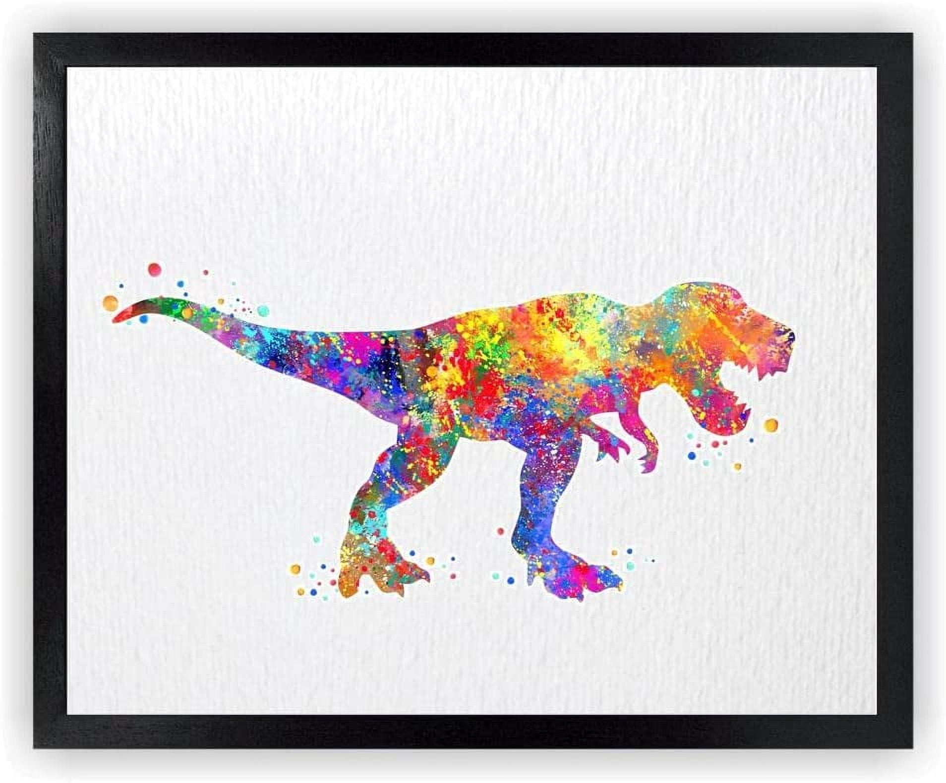 AXXPosters 8X10 Unframed Trex Dinosaur Wildlife Animal Watercolor Art ...