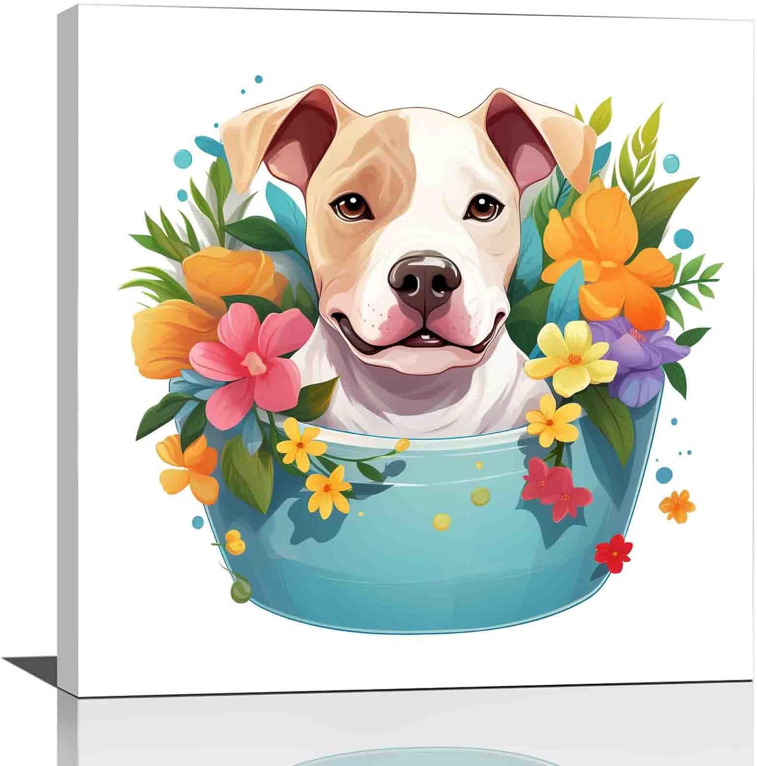 AXXPosters AErosx Pit Bull In Bathtub, Canvas Or Poster, Animal Decor ...