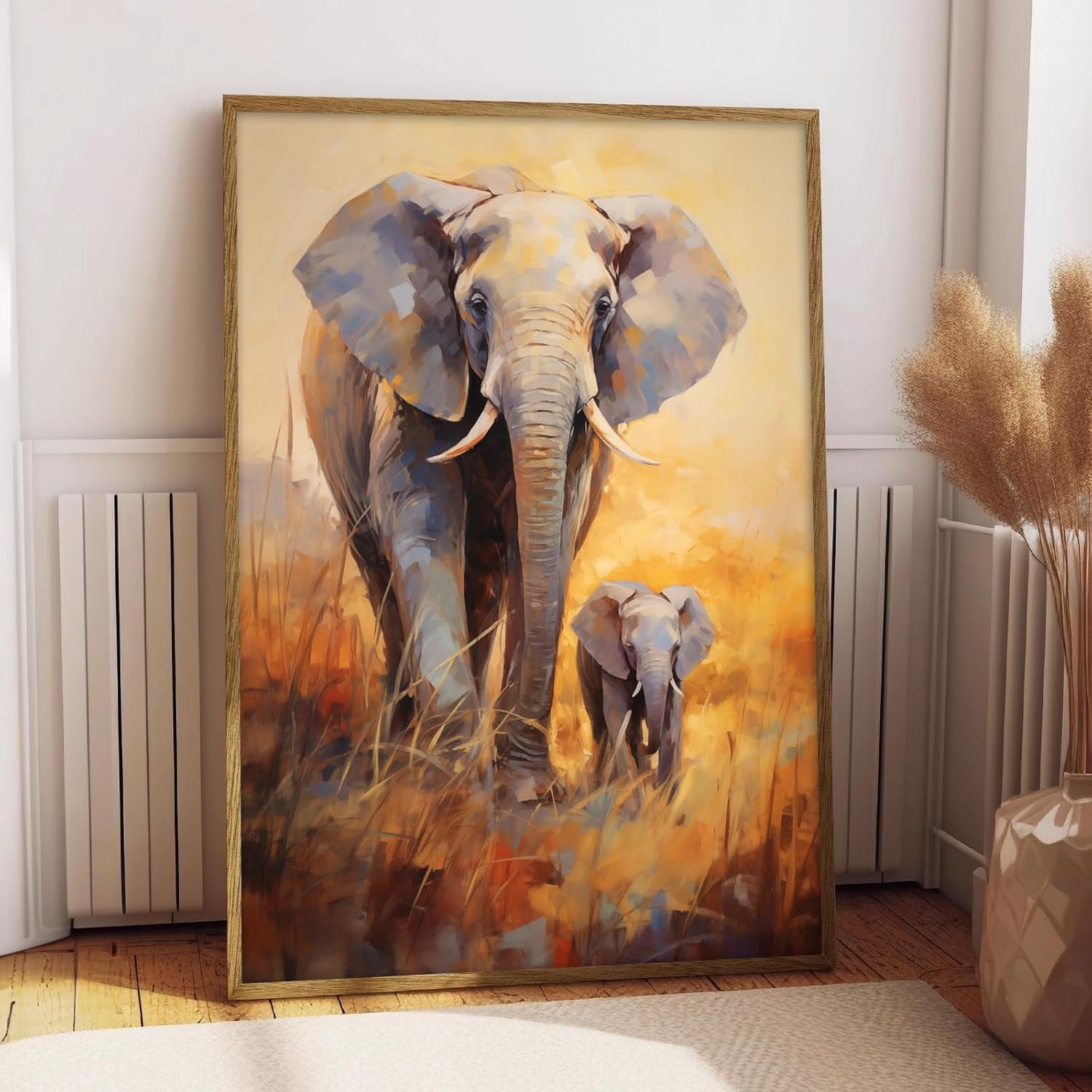 AXXPosters Abstract Elephant Painting Vintage Animal Art Prints Baby ...