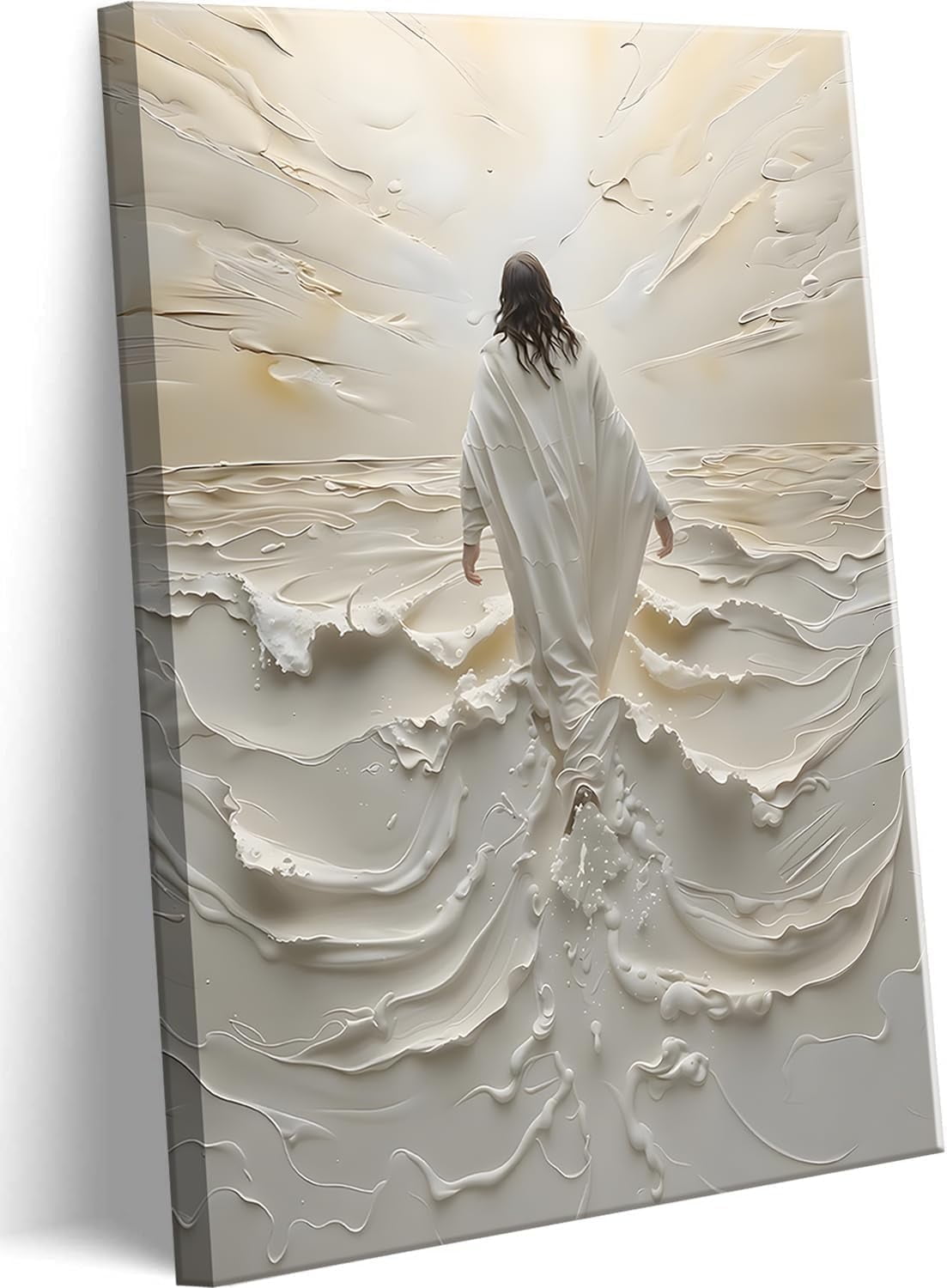AXXPosters-Abstract Jesus Walking on Water Canvas Wall Art Christian ...