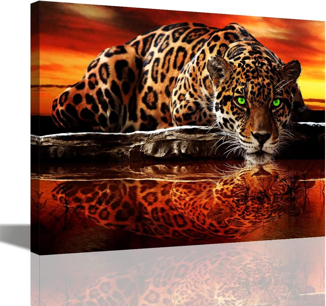 AXXPosters-African Animal Wall Art Bathroom Decor Attractive Leopard ...