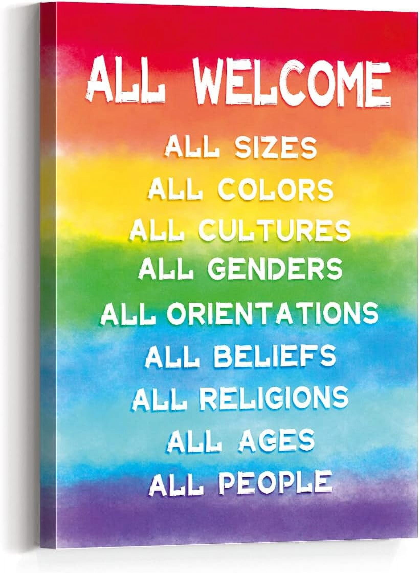 Axxposters All Are Welcome Classroom Decordiversity Poster For Classroommulticultural Canvas