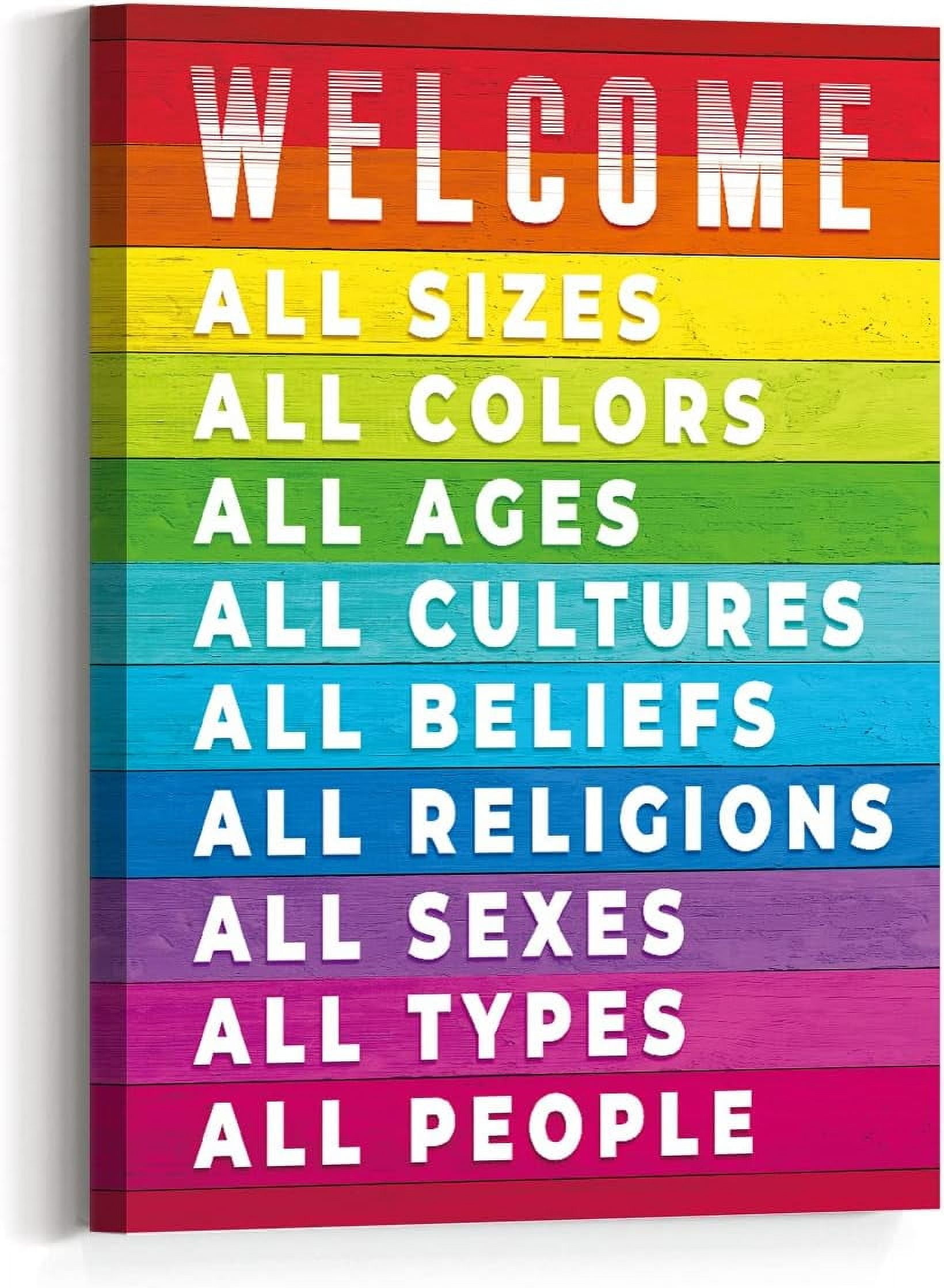 AXXPosters-All Are Welcome Classroom Decor,Diversity Poster for ...