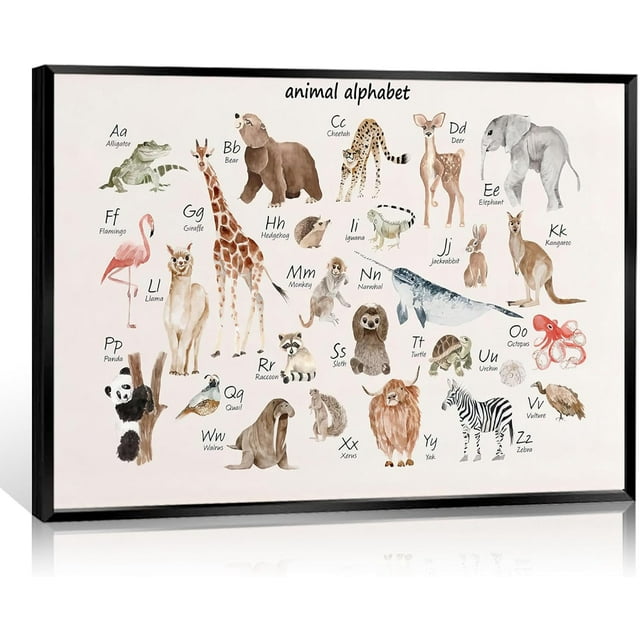 AXXPosters Animal Alphabet Chart Kids Educational Poster Animal ...