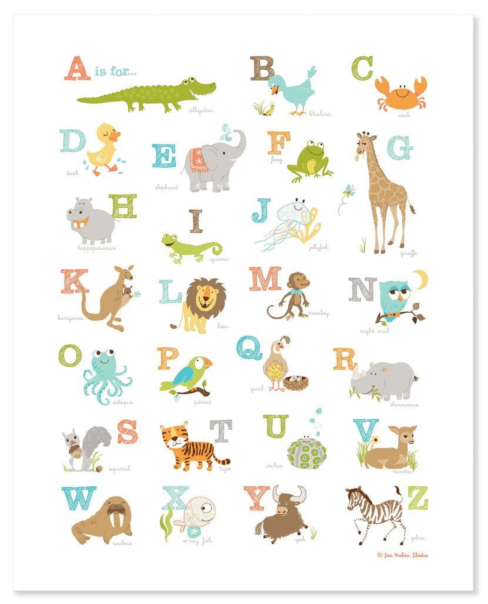 AXXPosters Animal Alphabet Poster (16 X 20 In) - ABC wall art for kids ...