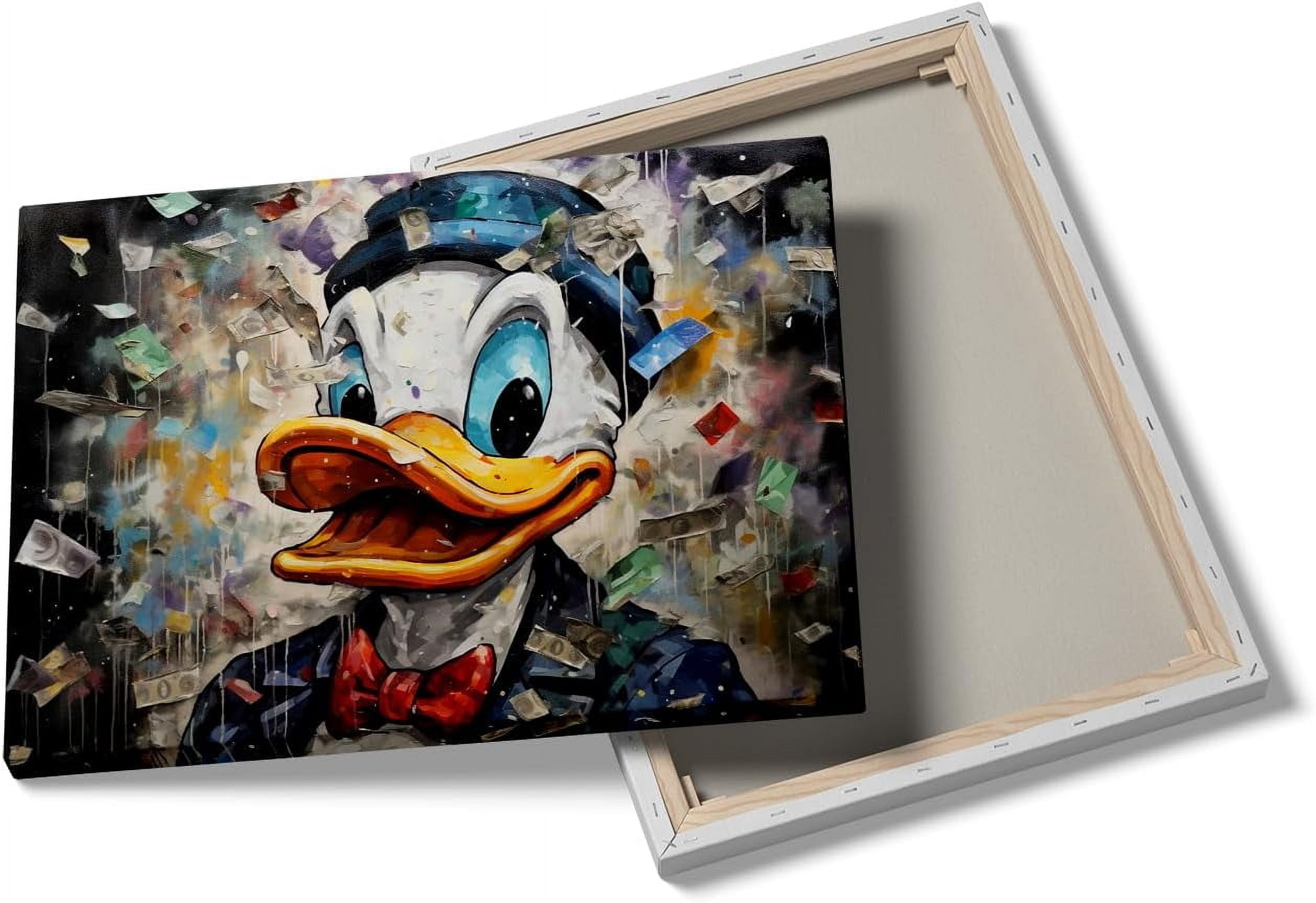 AXXPosters Animal Canvas Wall Art Donald Duck Picture Wall Decoration ...