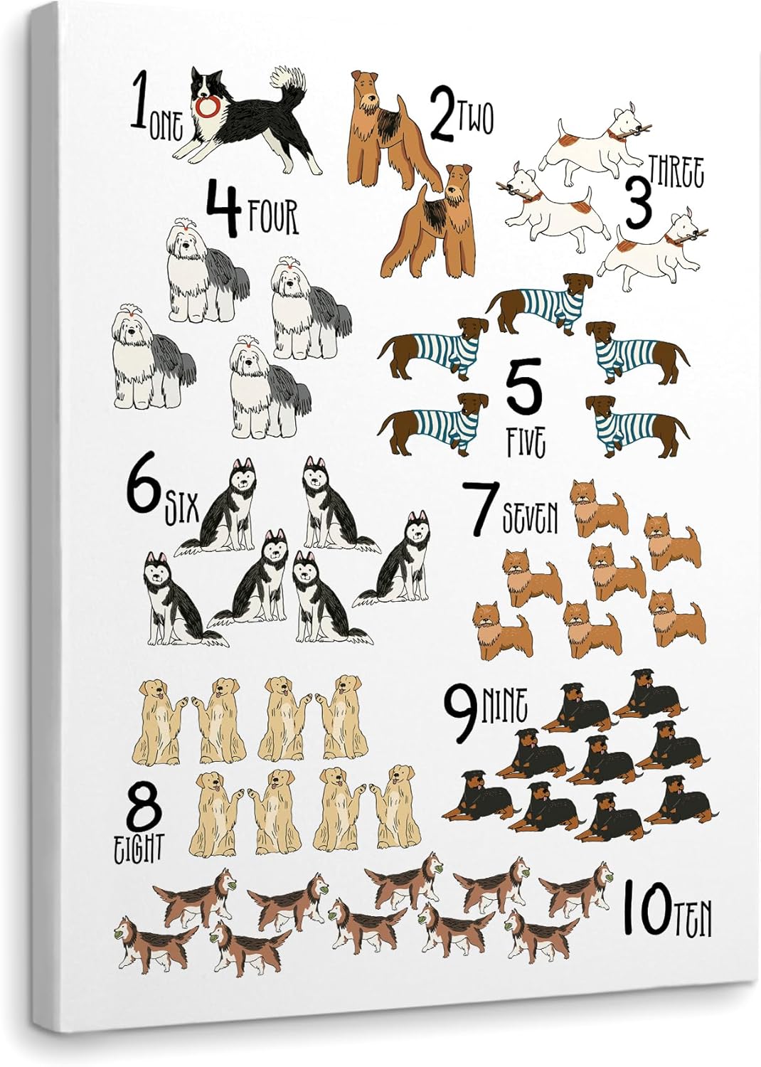 AXXPosters Animal Number Alphabet Wall Decor Framed Canvas Wall Art ...