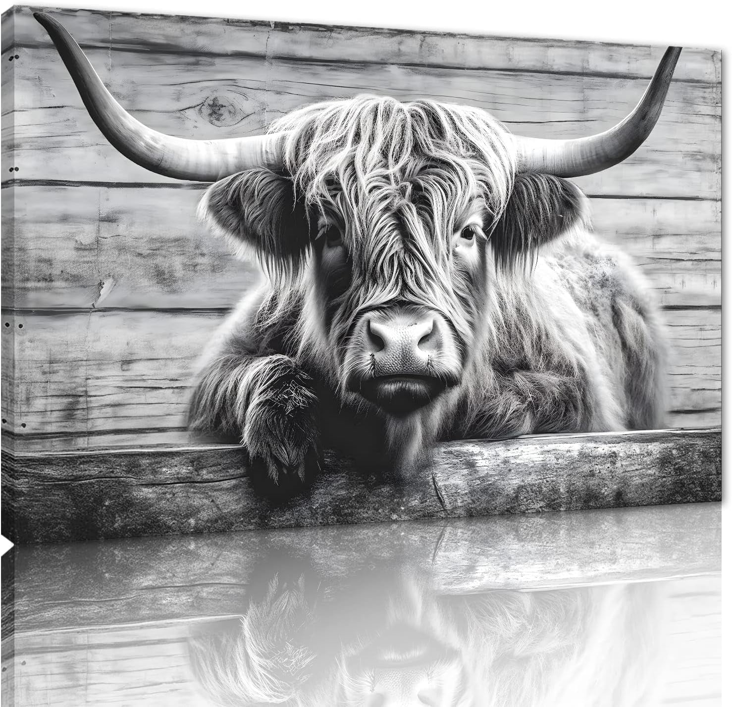 AXXPosters-Banksy Graffiti Freedom Highland Cow Picture Canvas Wall Art ...