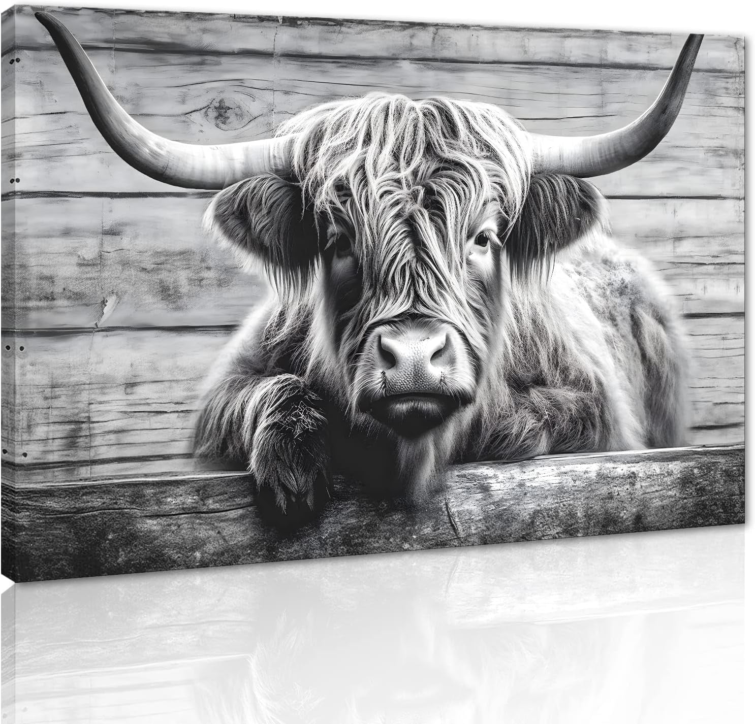AXXPosters-Banksy Graffiti Freedom Highland Cow Picture Canvas Wall Art ...