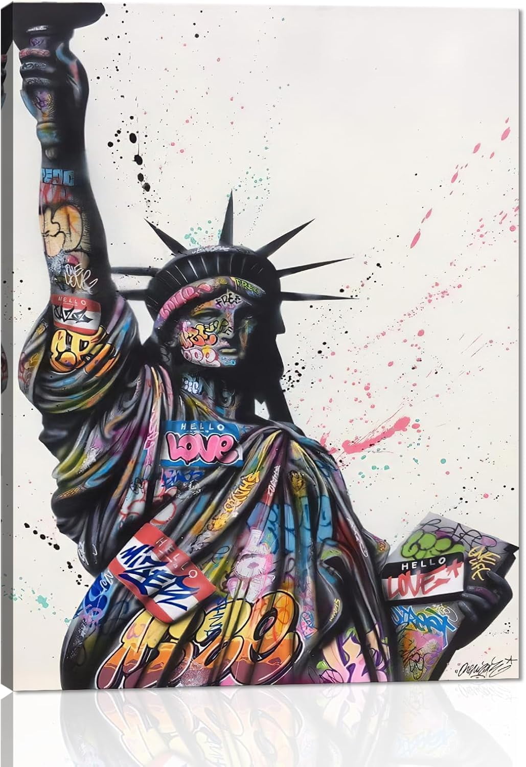 AXXPosters- Banksy Street Graffiti Pop Wall Art, America Statue of ...