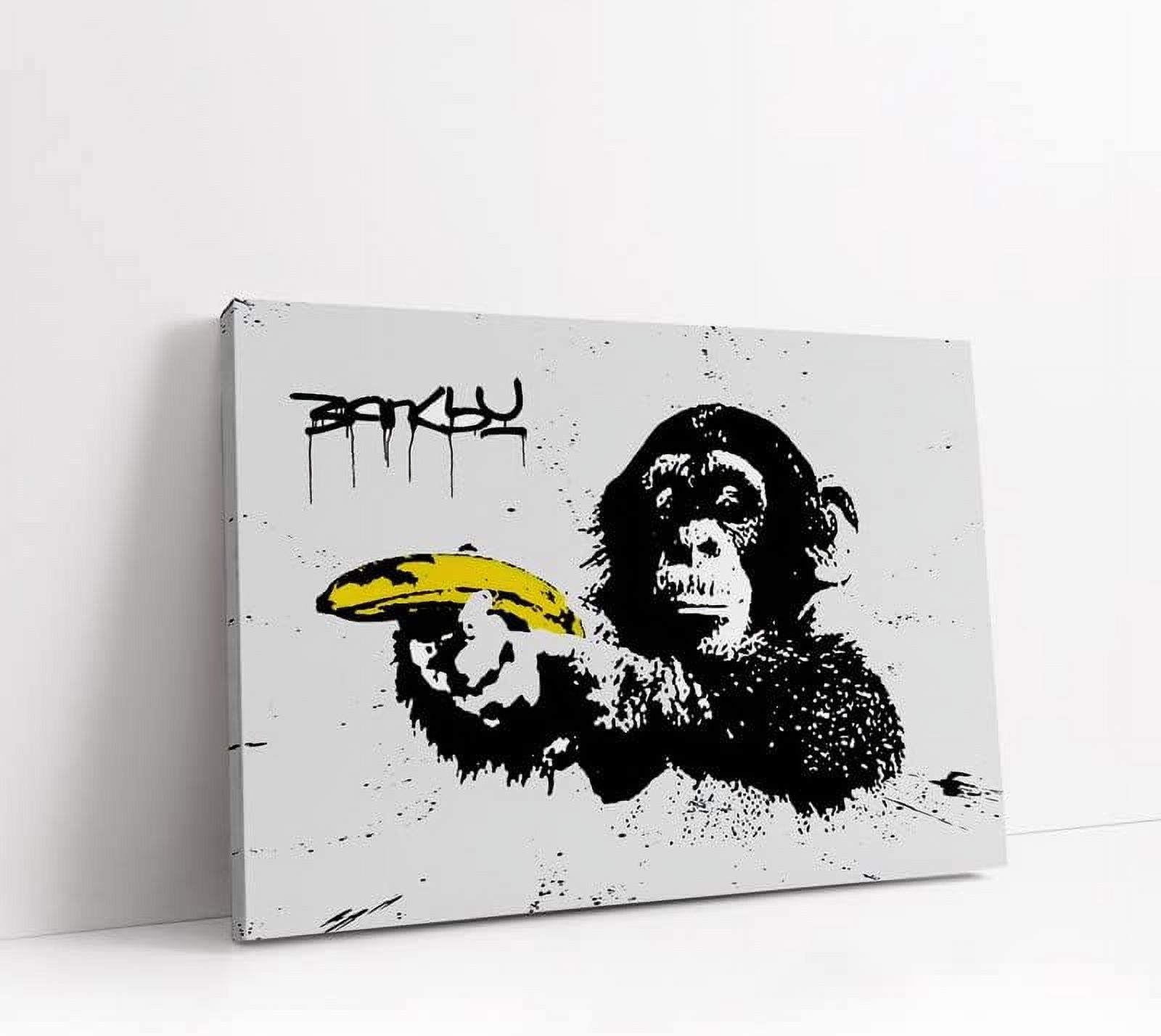 AXXPosters- Banksy Wall Art-Abstract Canvas Wall Art-Paint Monkey ...