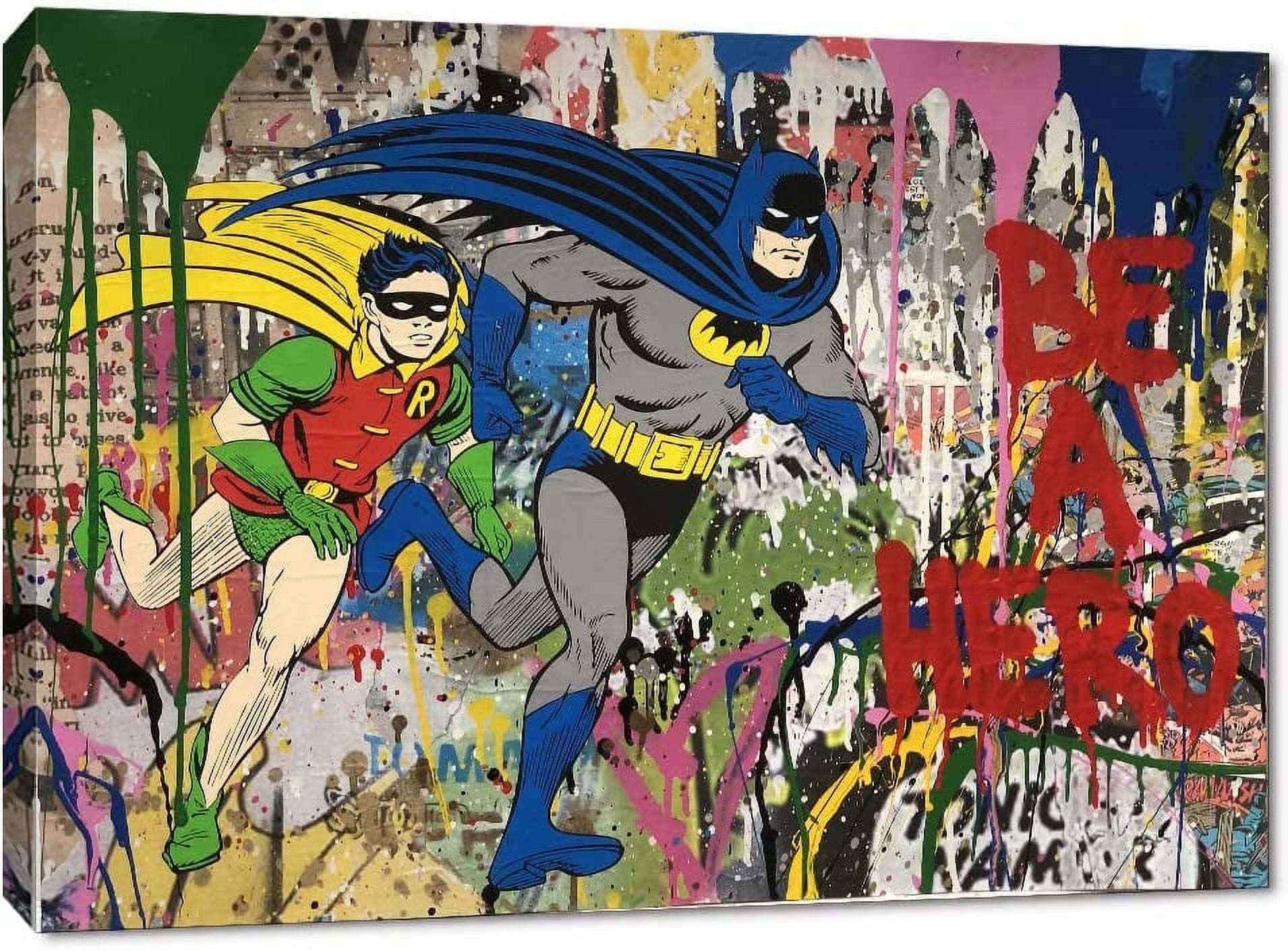 AXXPosters- Banksy Wall Art Canvas Superhero Picture Graffiti Poster ...