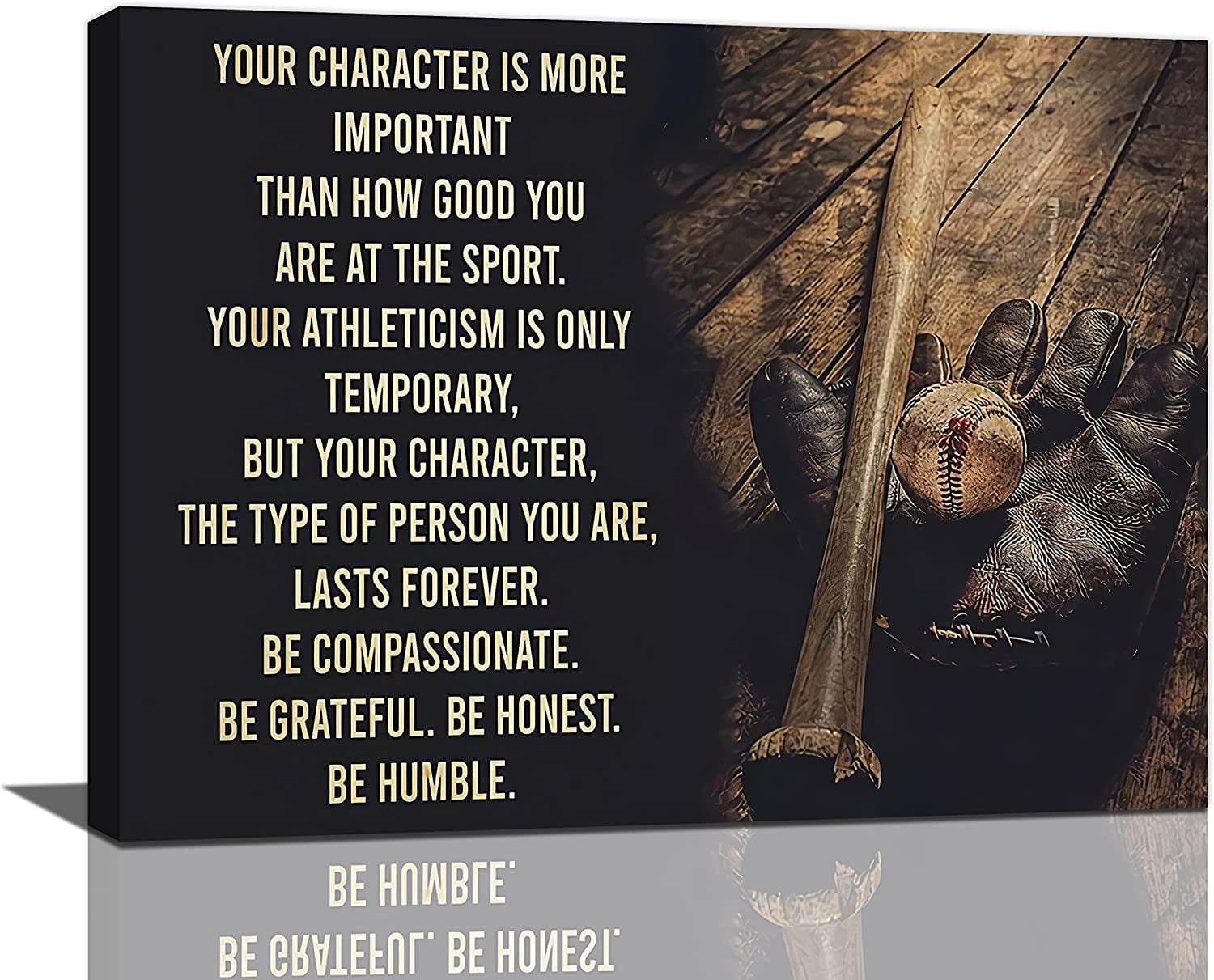 AXXPosters-Baseball Wall Art Retro Vintage Baseball Canvas Wall Decor ...