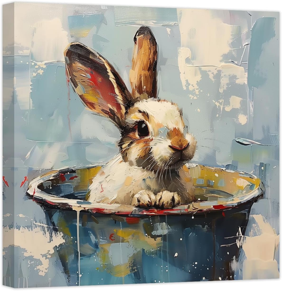 AXXPosters Bathroom Bunny Wall Art Baby Rabbit Poster Bathroom Sign ...