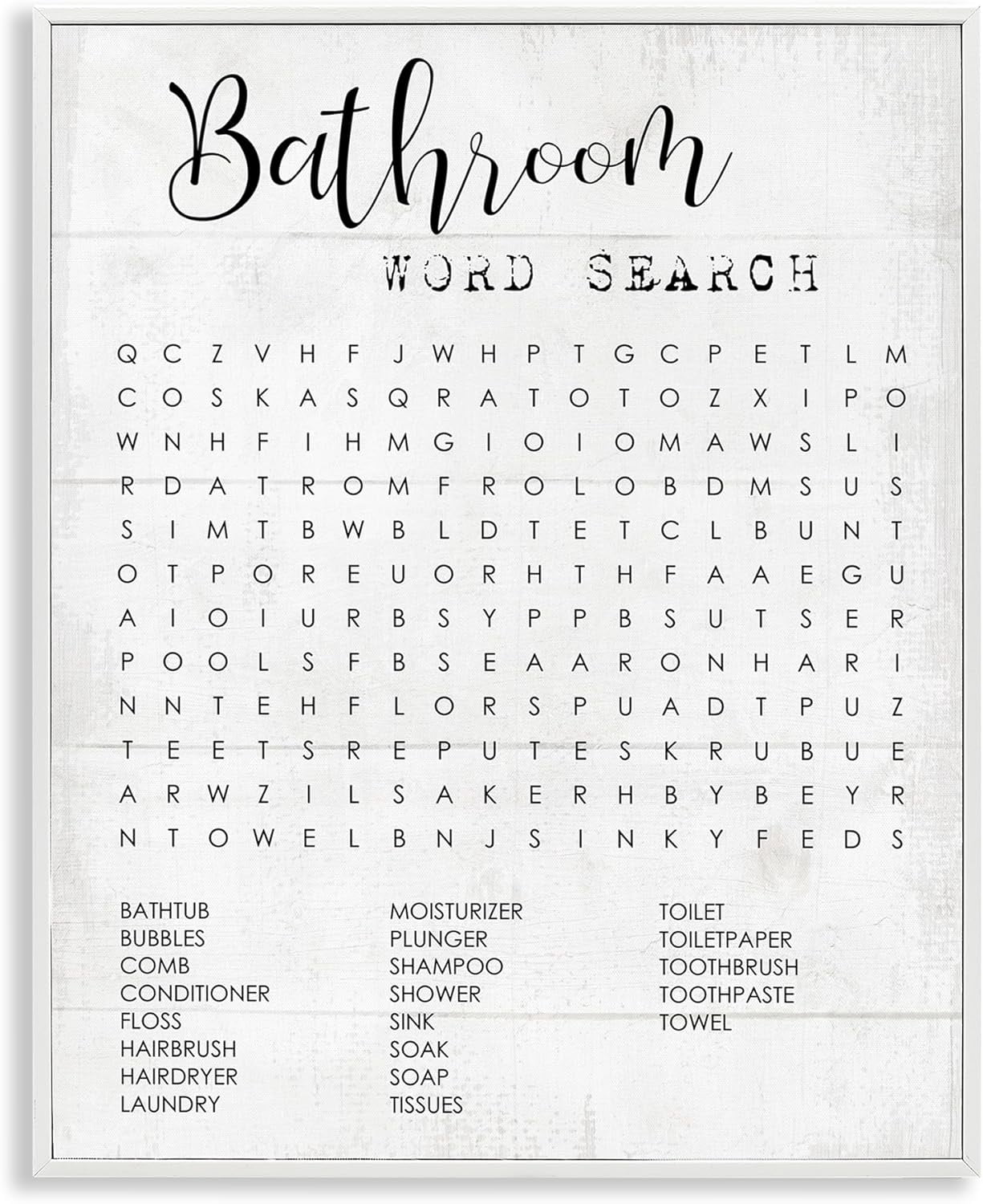 AXXPosters-Bathroom Word Search Fun Family Word Design Giclee Art ...