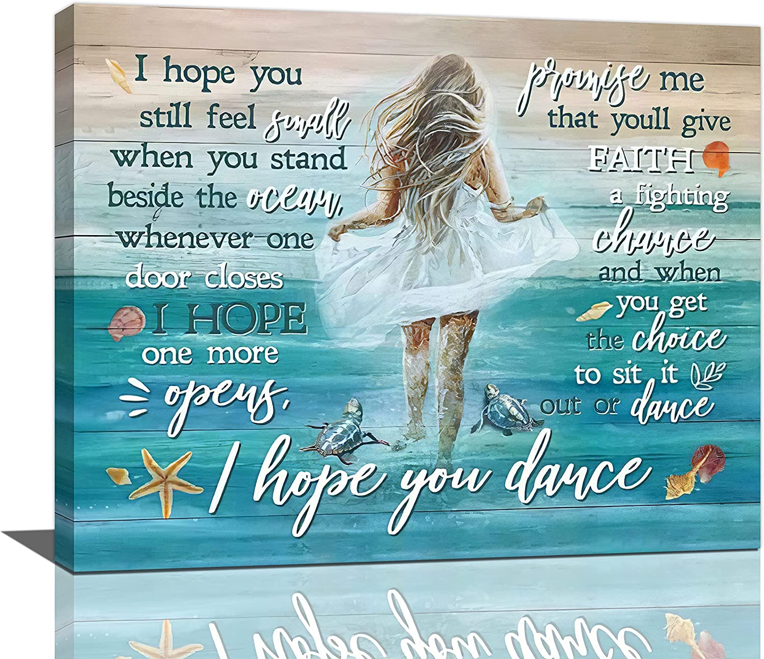 AXXPosters-Beach Canvas Wall Art Ocean Coastal Shell Starfish White ...