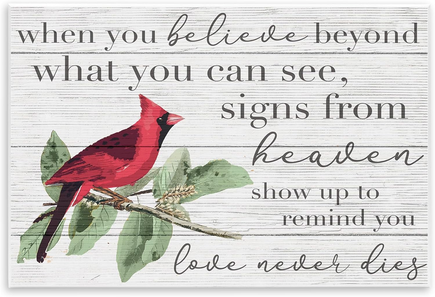 AXXPosters-Believe Love Never Dies Inspirational Cardinal Bird Word ...