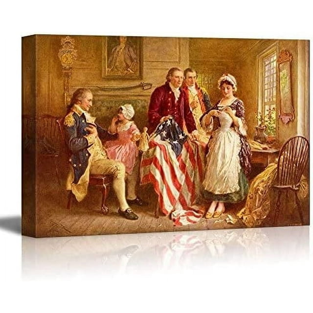 AXXPosters-- Betsy Ross 1777 by Jean Leon Gerome Ferris Canvas Print Wall Art Famous Painting ...