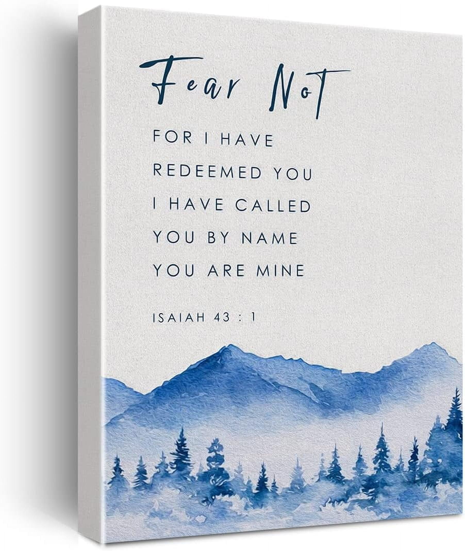 AXXPosters-Bible Verse Canvas Print Decor Fear Not Isaiah 43:1 Wall ...