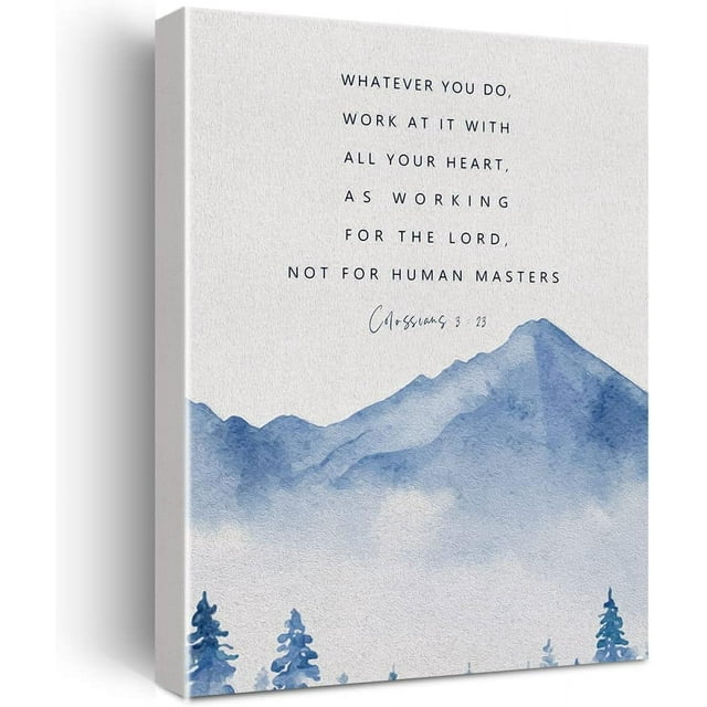 AXXPosters-Bible Verse Canvas Print Decor Whatever You Do Work at It ...