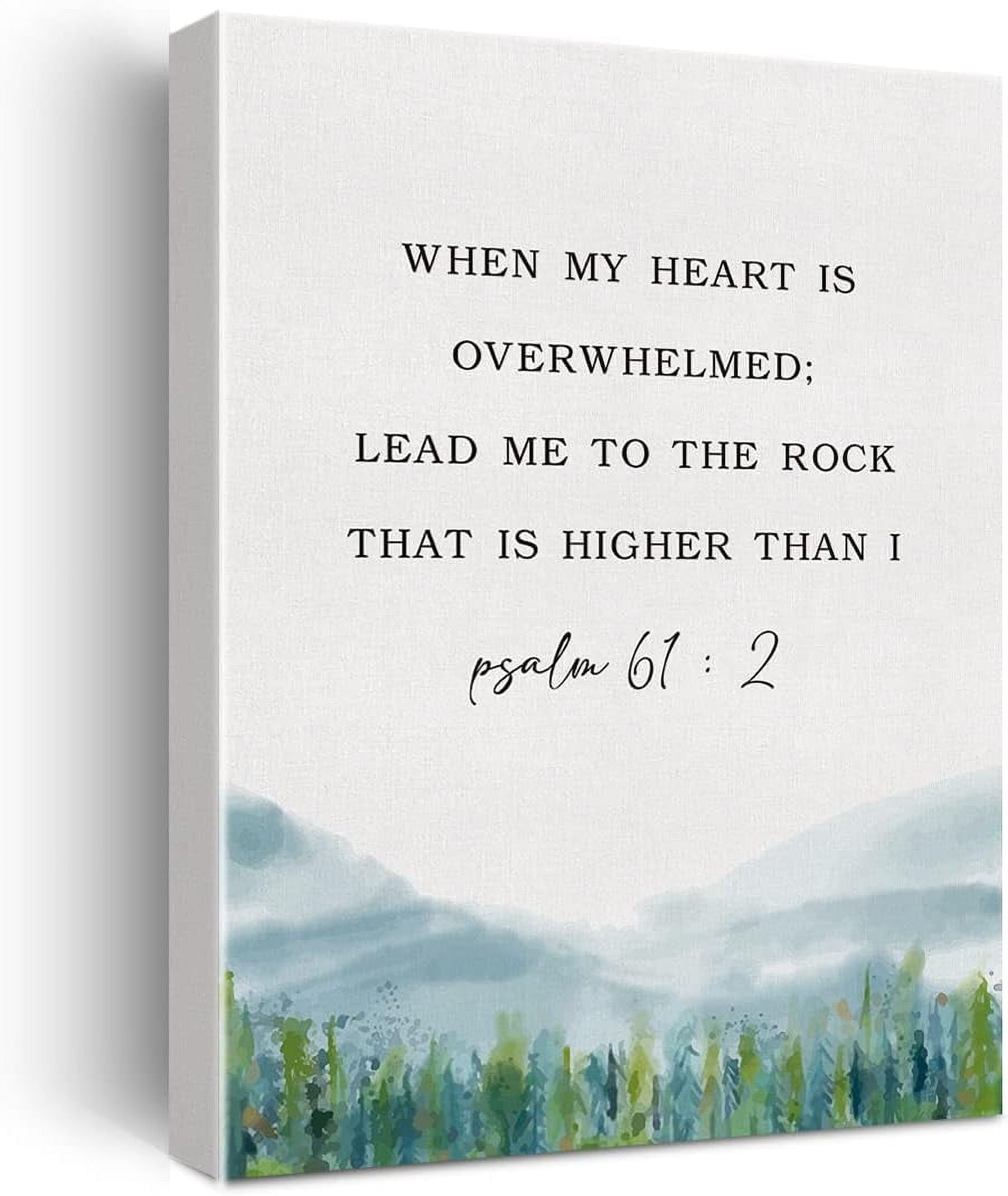AXXPosters-Bible Verse Watercolor Canvas Print Decor When My Heart is ...