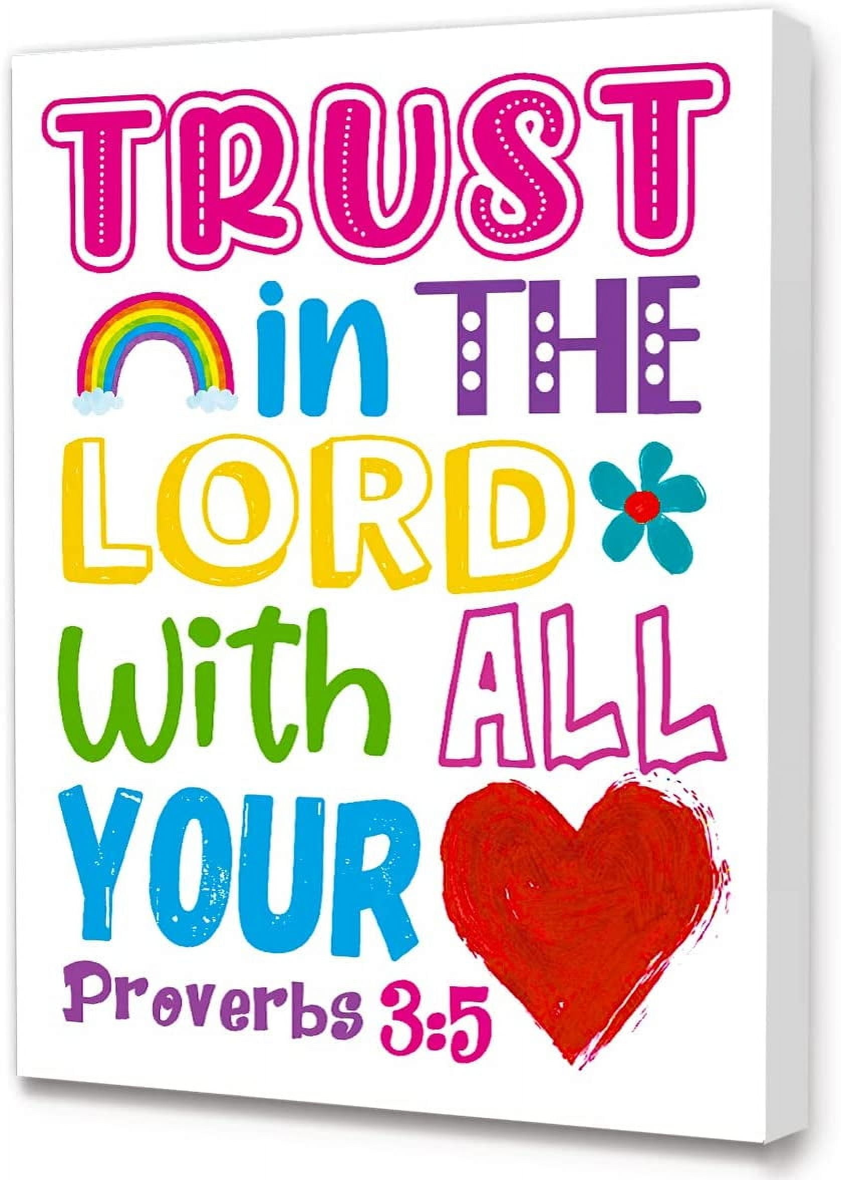 AXXPosters-Bible Verses Wall Art for Kids,Trust In The Lord With All ...